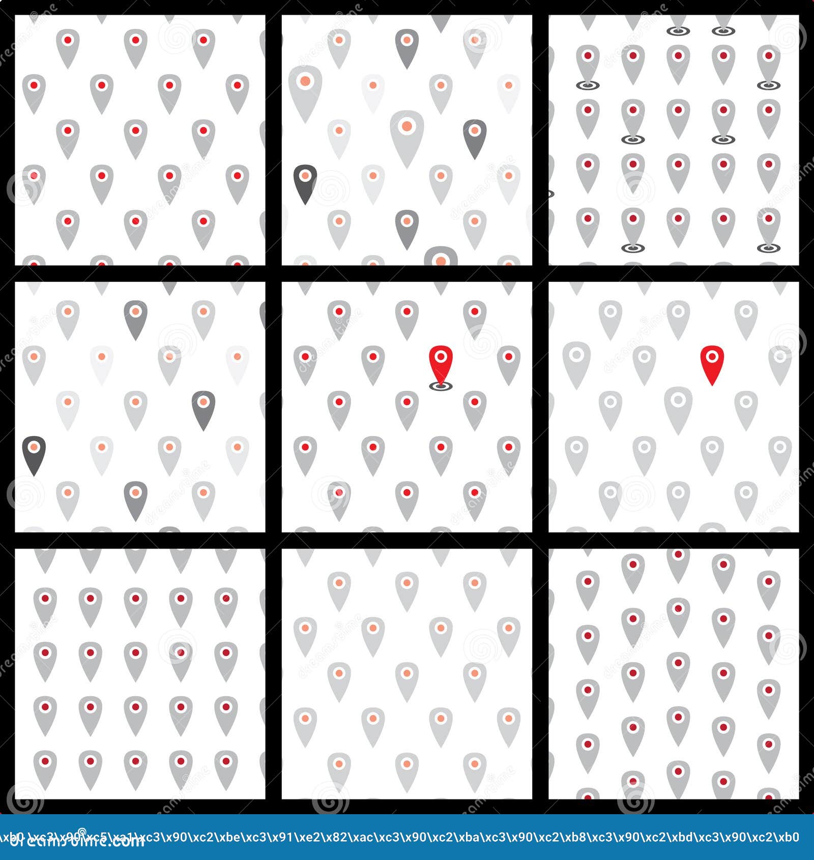 Seamless Pattern of Flat Icons Location. Vector Stock Vector ...