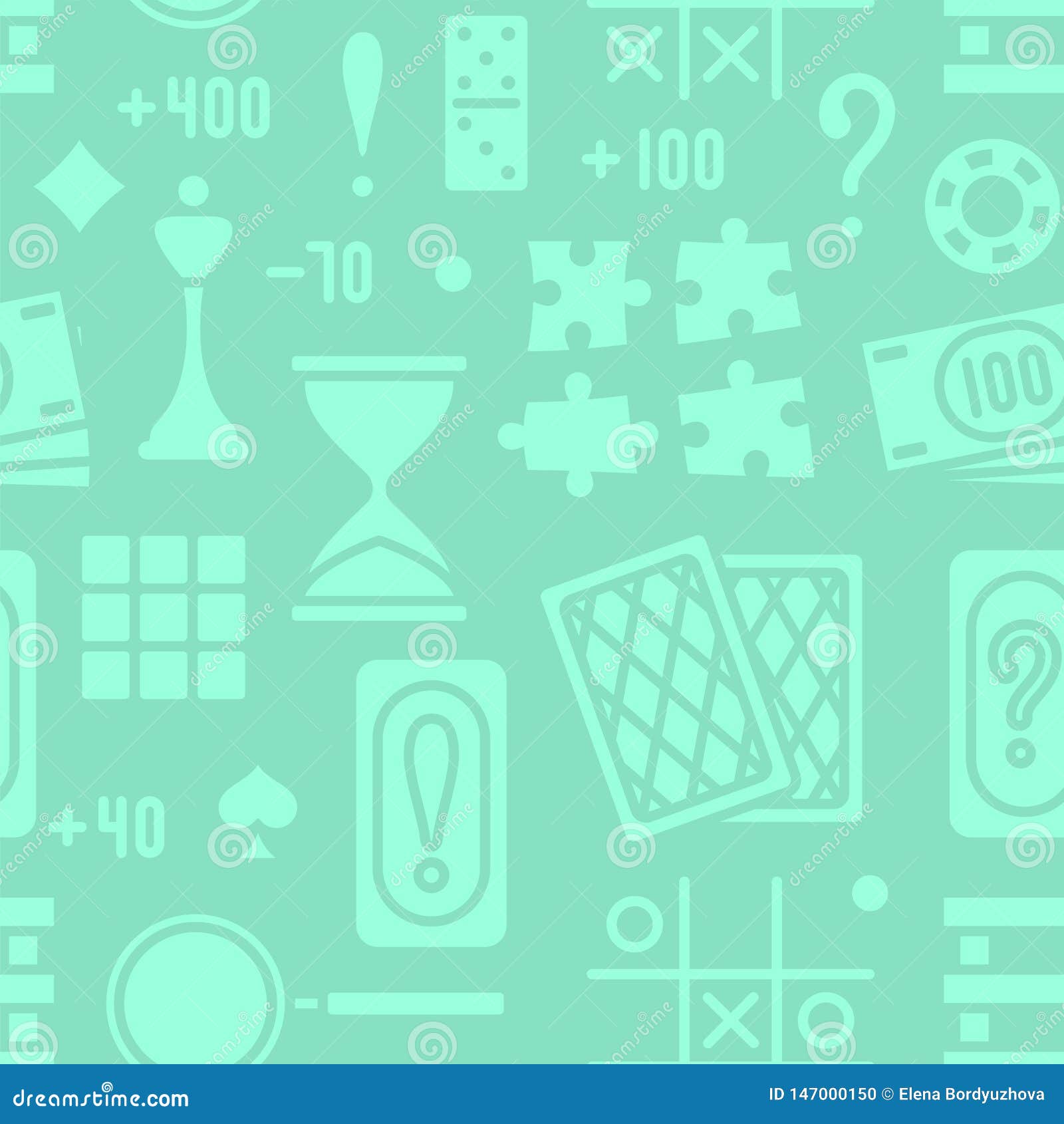 Seamless Pattern with Flat Style Board Game Attributes Stock Vector ...