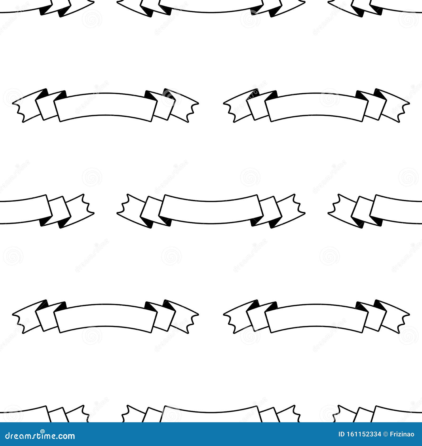 Set Of Curved Ribbons Thin Line. Lineart Illustration Royalty-Free ...