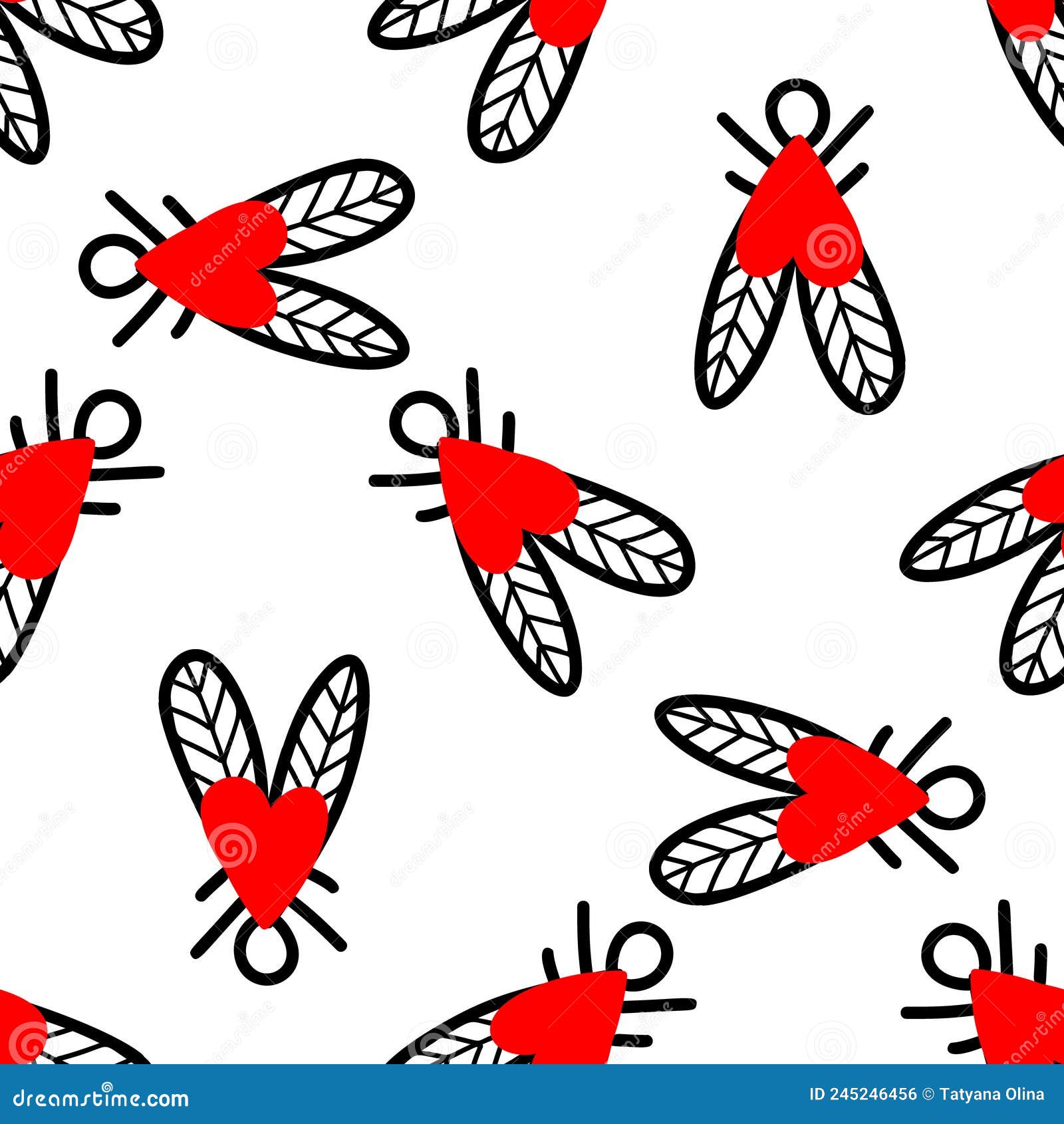Seamless Pattern with Flies. Vector Illustration Stock Vector ...