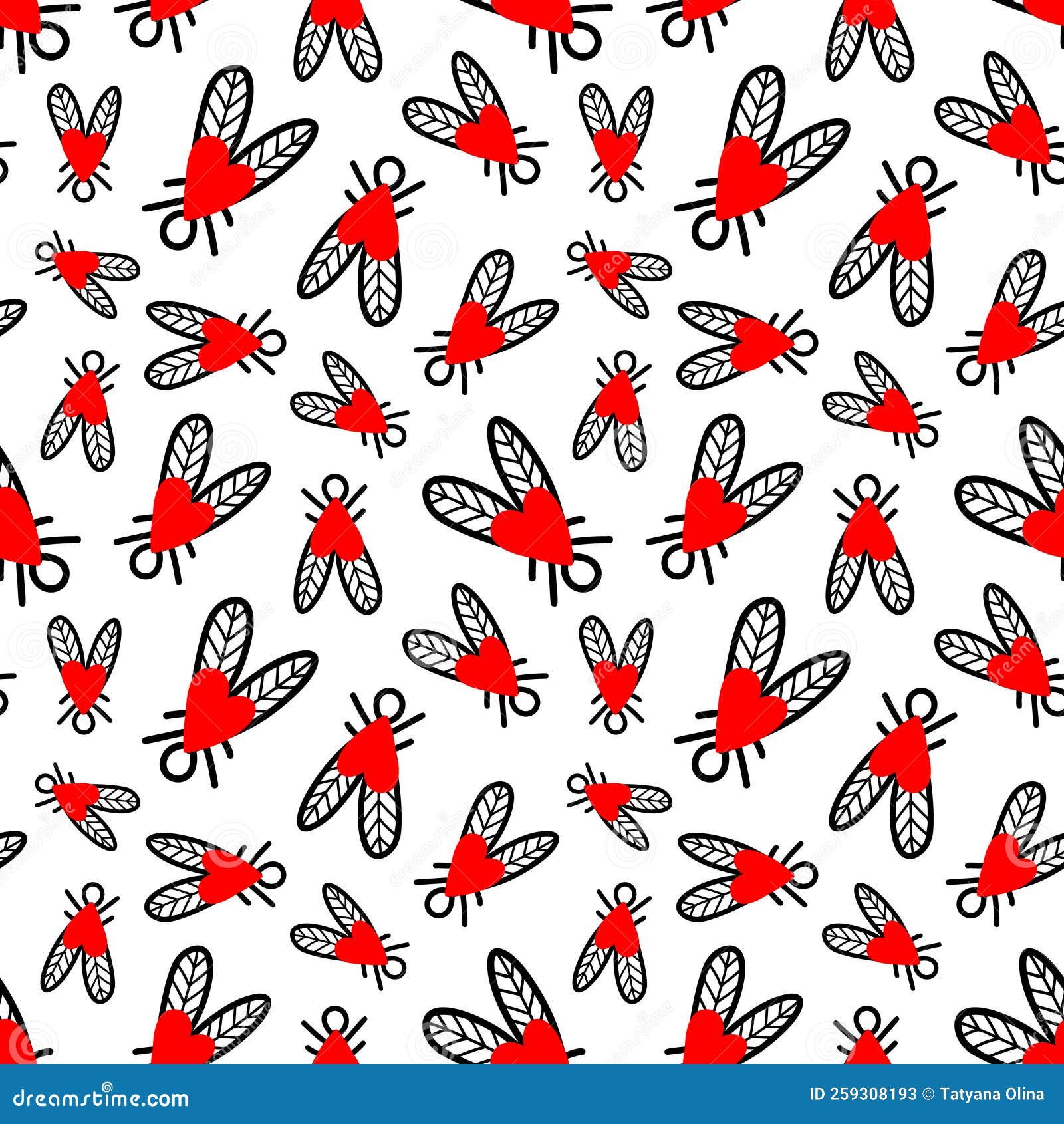 Seamless Pattern with Flies. Vector Illustration Stock Vector ...