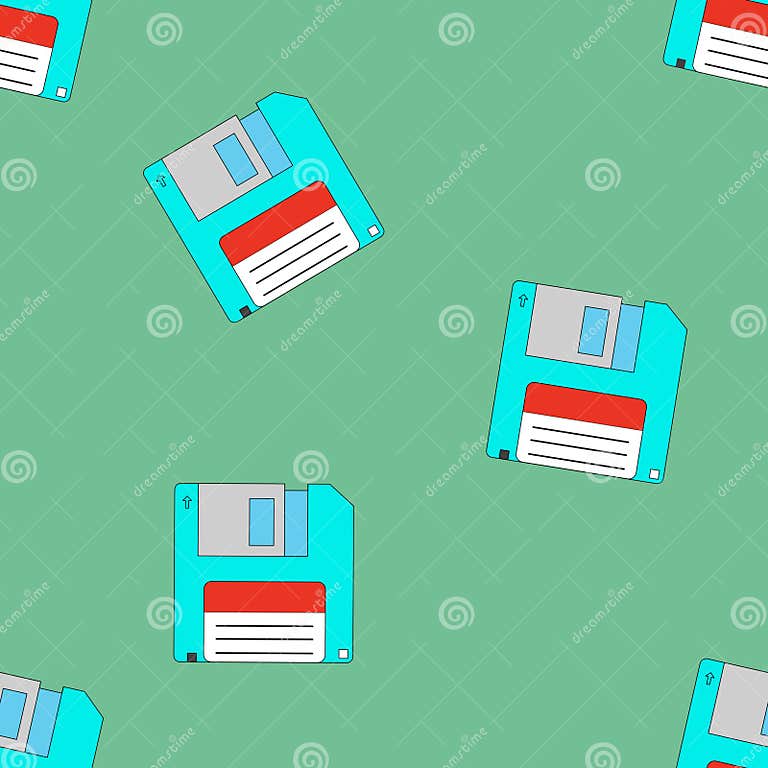 Seamless Pattern with Floppy Disk or Diskette Retro Electronic Storage ...