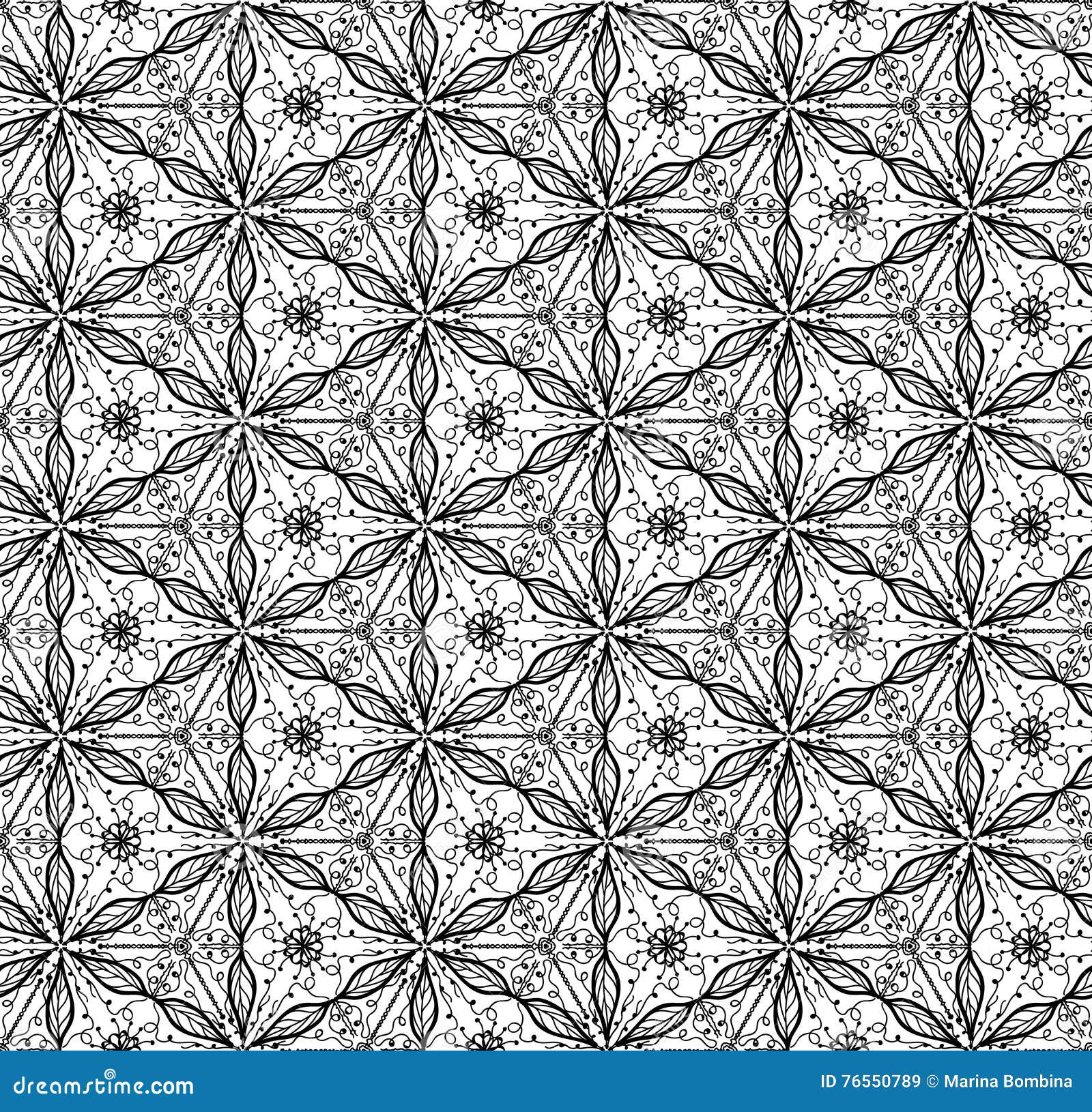 Seamless Pattern Floral Background for Coloring Page Stock Vector ...
