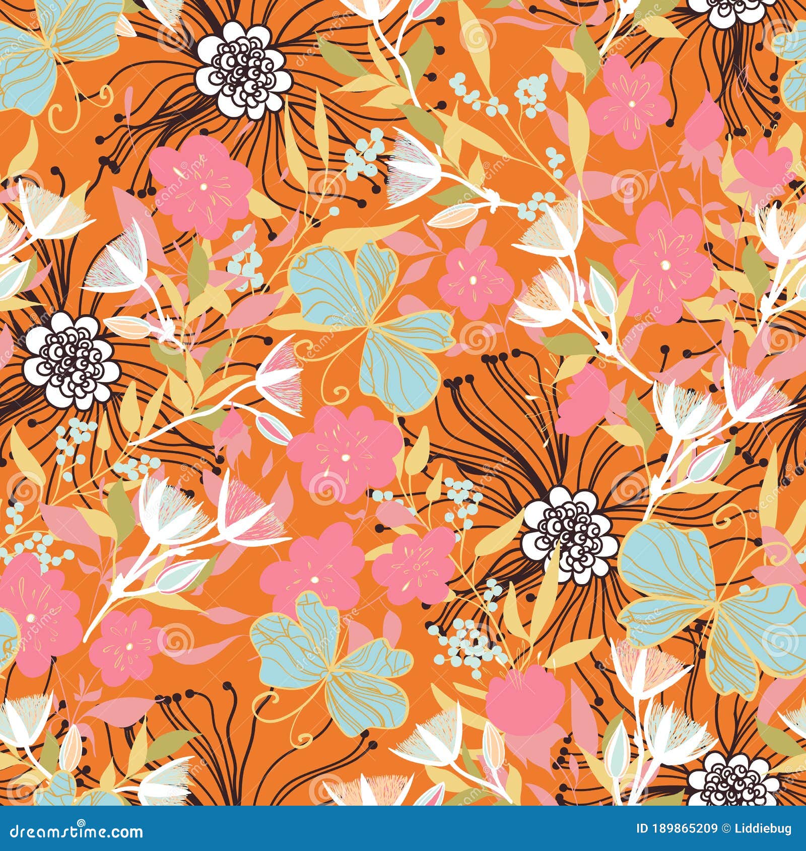 1706 Australian Floral Summer Seamless Pattern Stock Vector ...