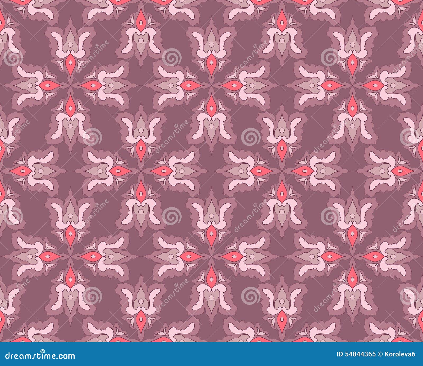 Seamless Pattern with Floral Motives Stock Vector - Illustration of ...