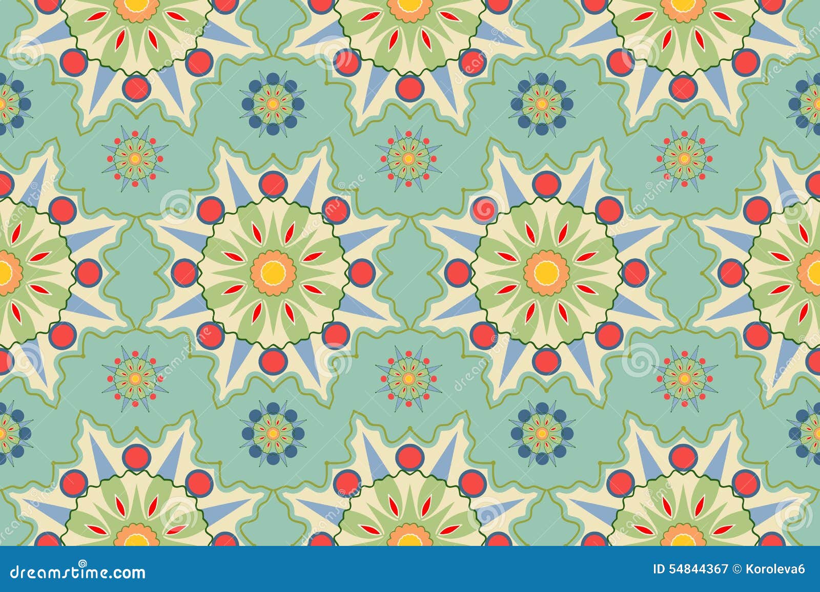 Seamless Pattern with Floral Motives Stock Vector - Illustration of ...