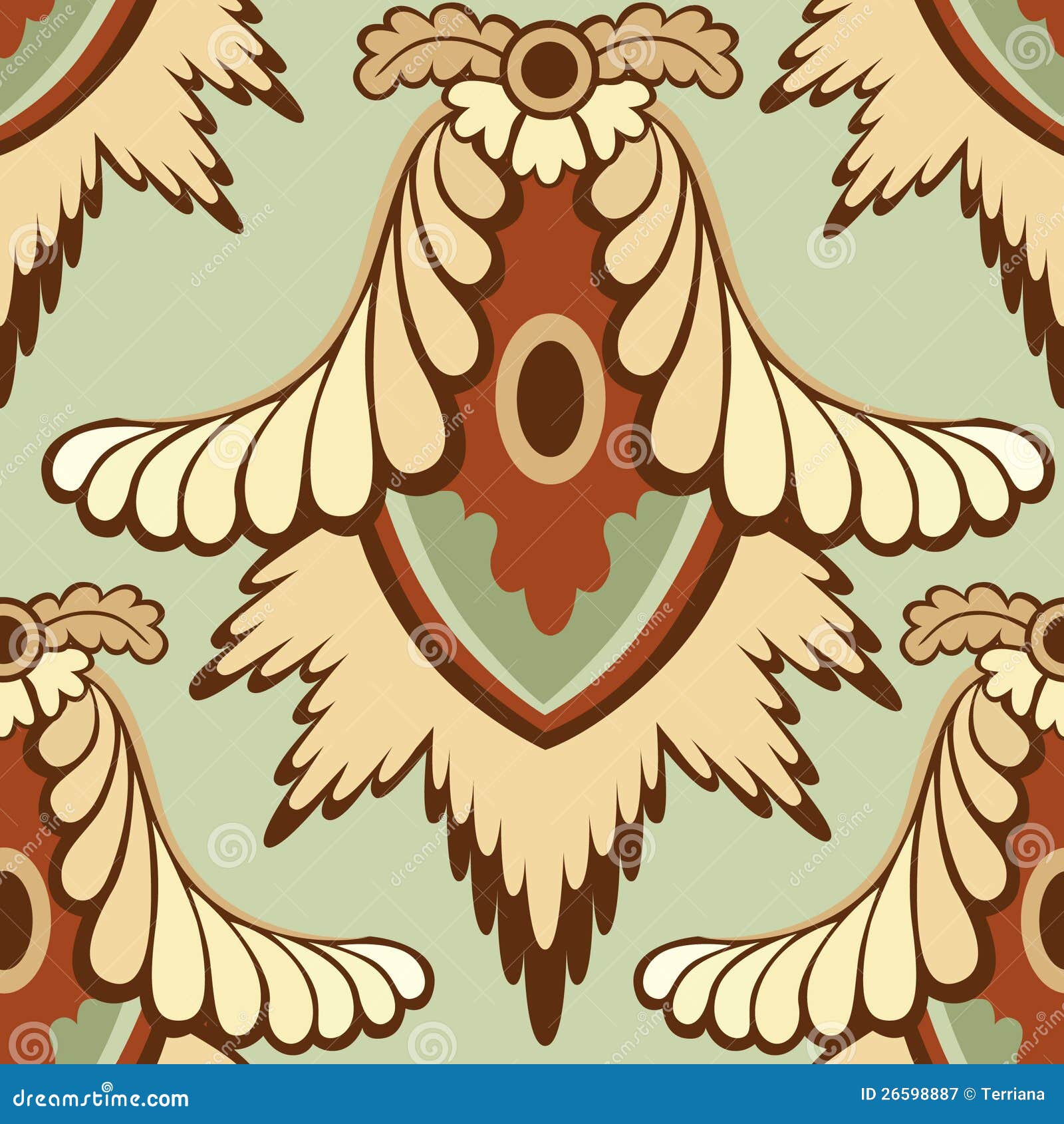 Seamless Pattern with Floral Ornamen Stock Vector - Illustration of ...