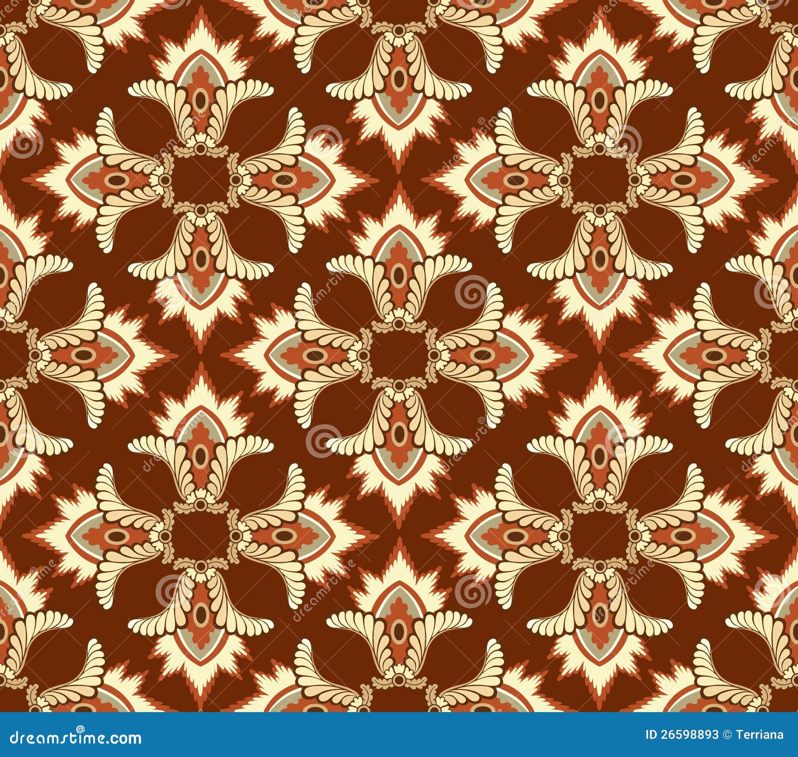 Seamless Pattern with Floral Ornamen Stock Vector - Illustration of ...