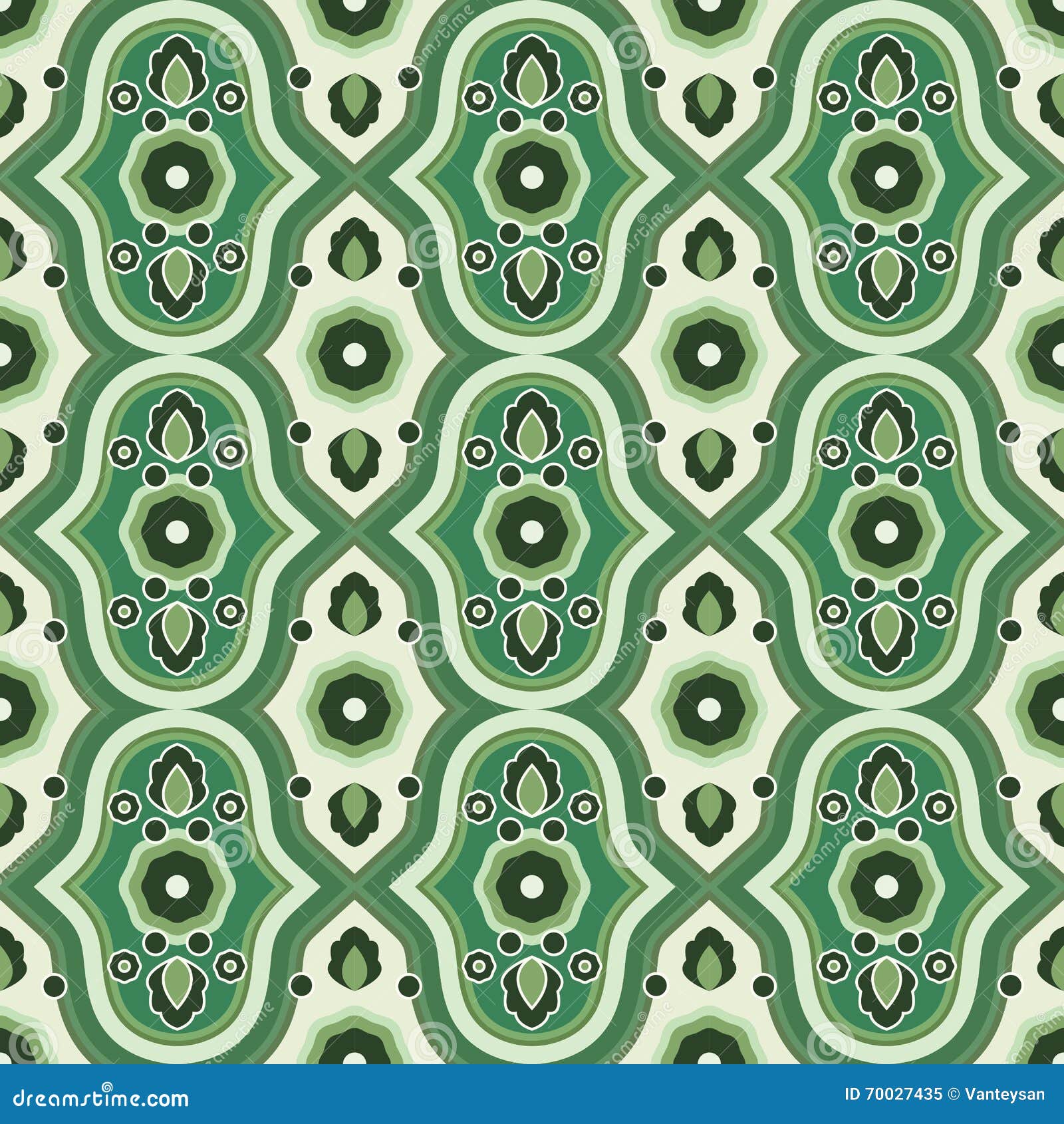 Seamless Pattern with Floral Pattern Green Stock Vector - Illustration ...