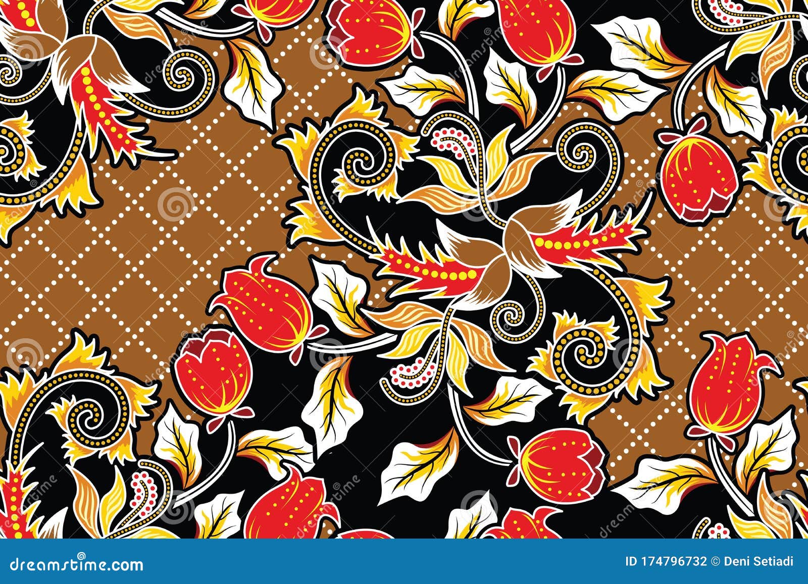 3d Illustration Batik Cloth Drying On Frame | CartoonDealer.com #402585757