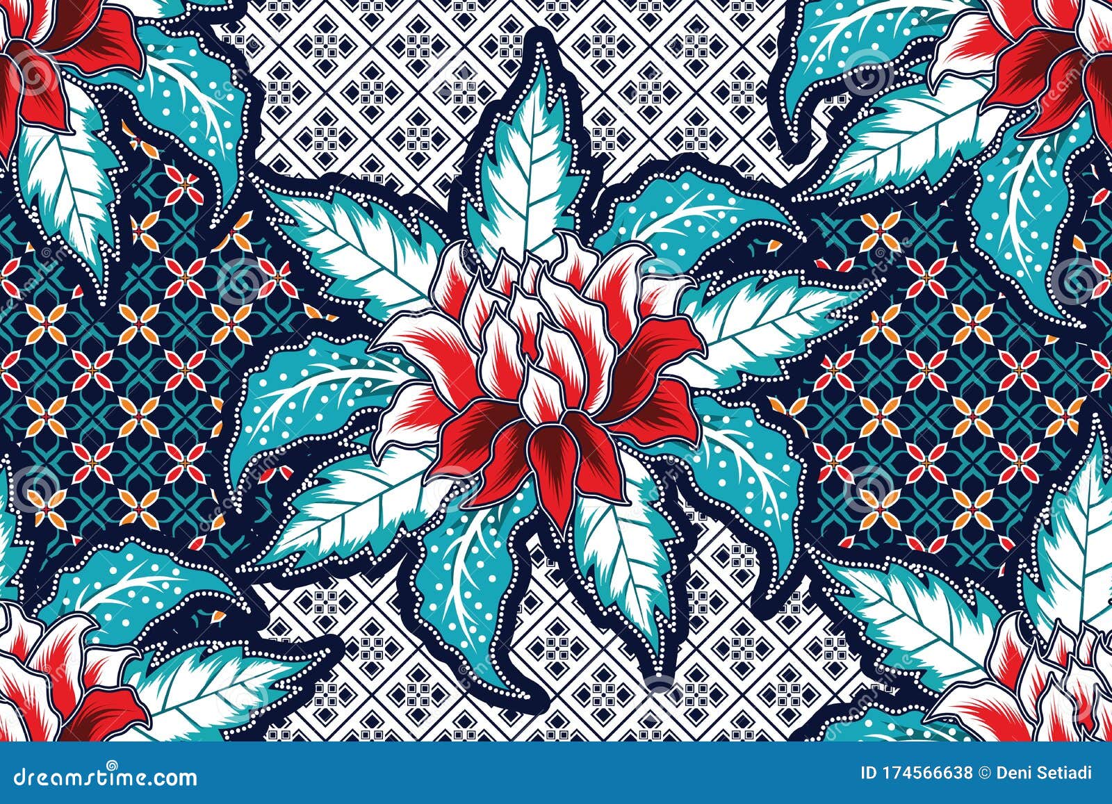 Batik Motif Merak Tirto Modern Cartoon Vector | CartoonDealer.com ...