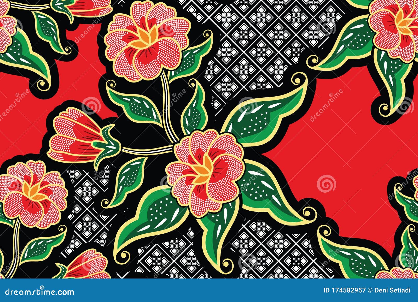 Seamless Of Indonesian Traditional Batik Parang Pattern Vector ...