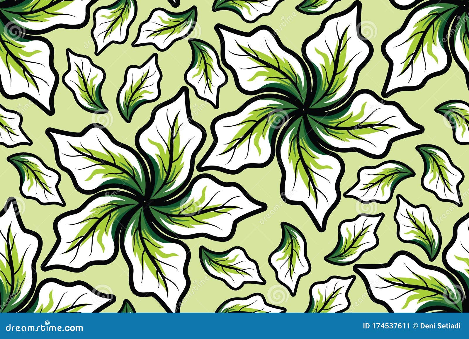 Seamless Pattern with Floral Vector Illustration, Tropical Batik Stock ...