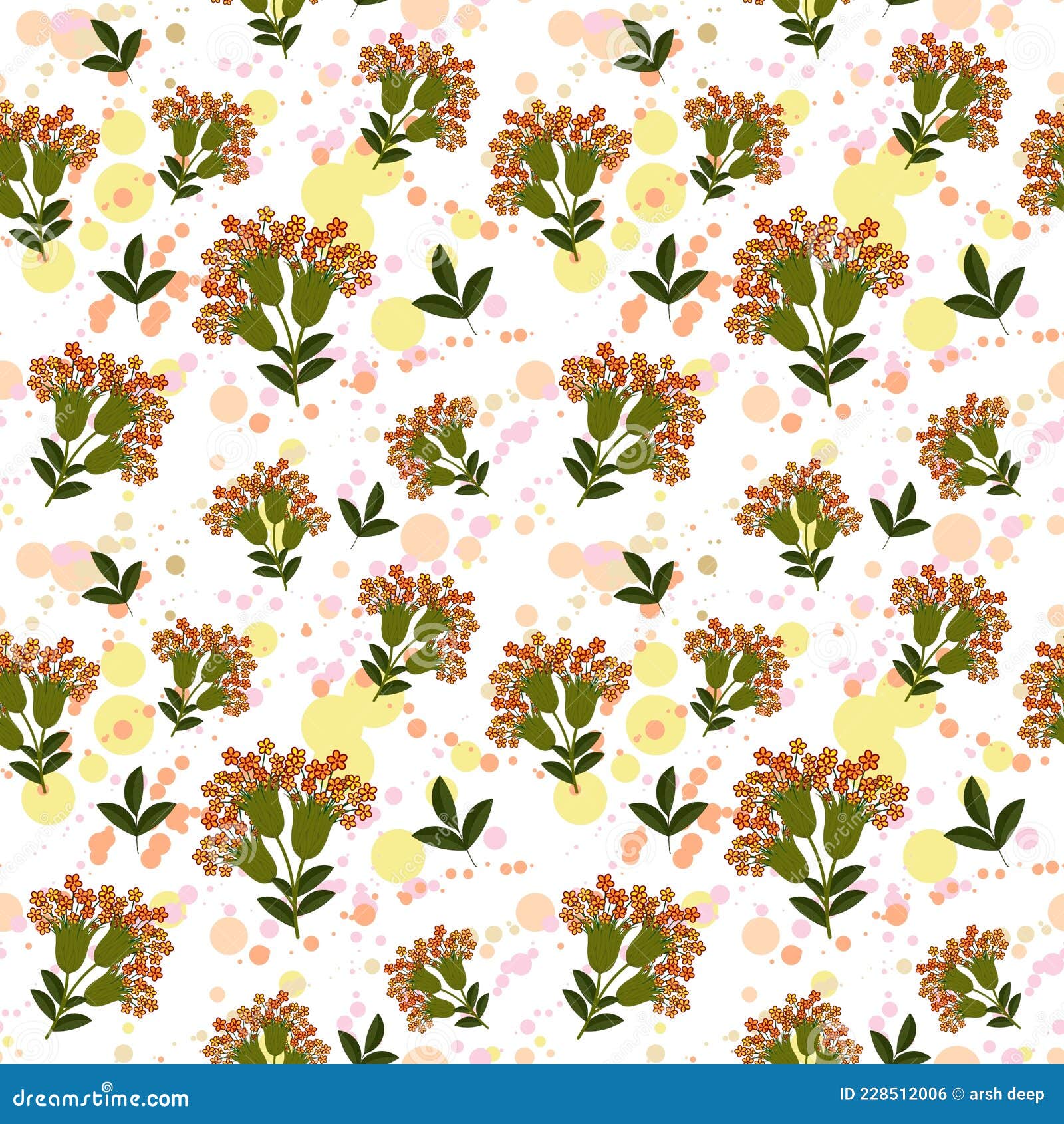 Seamless Pattern of Flower Bouquet Stock Illustration - Illustration of ...