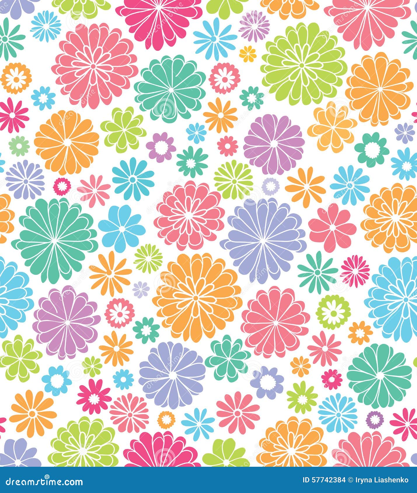 Seamless Pattern Flower Design. Stock Illustration - Illustration of ...