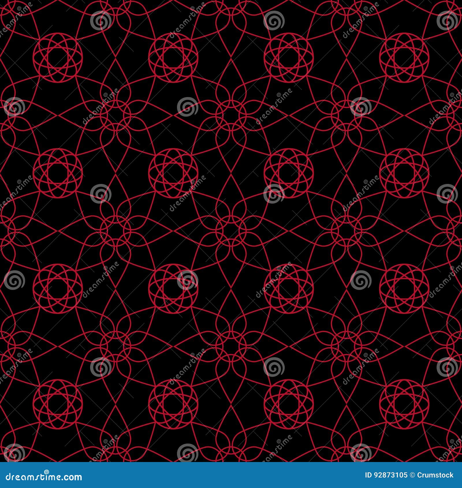 Seamless Pattern with Flower Element. Red and Black Abstract Wallpaper ...