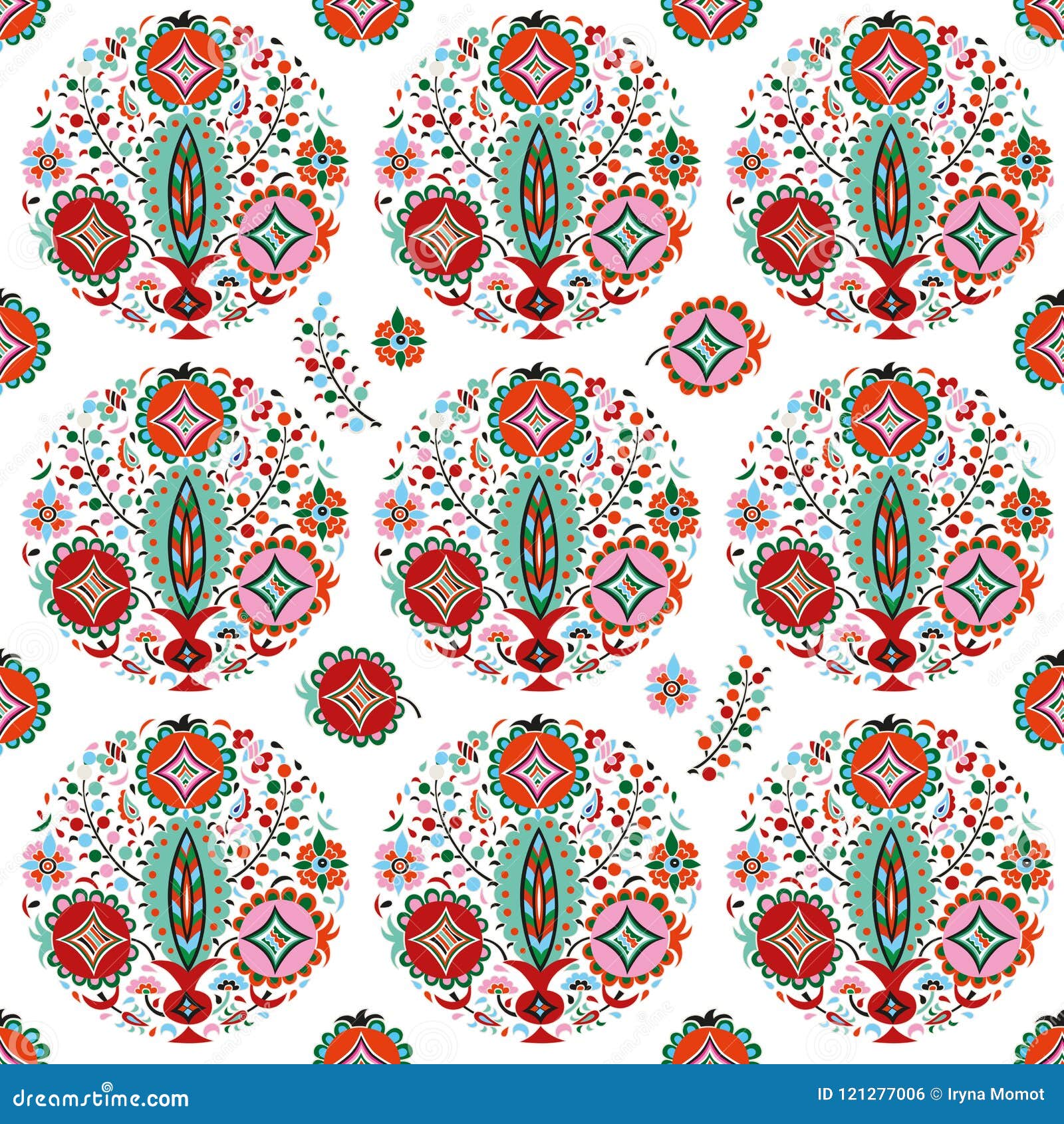 Seamless Pattern Flower Vase. Stock Vector - Illustration of embroidery ...