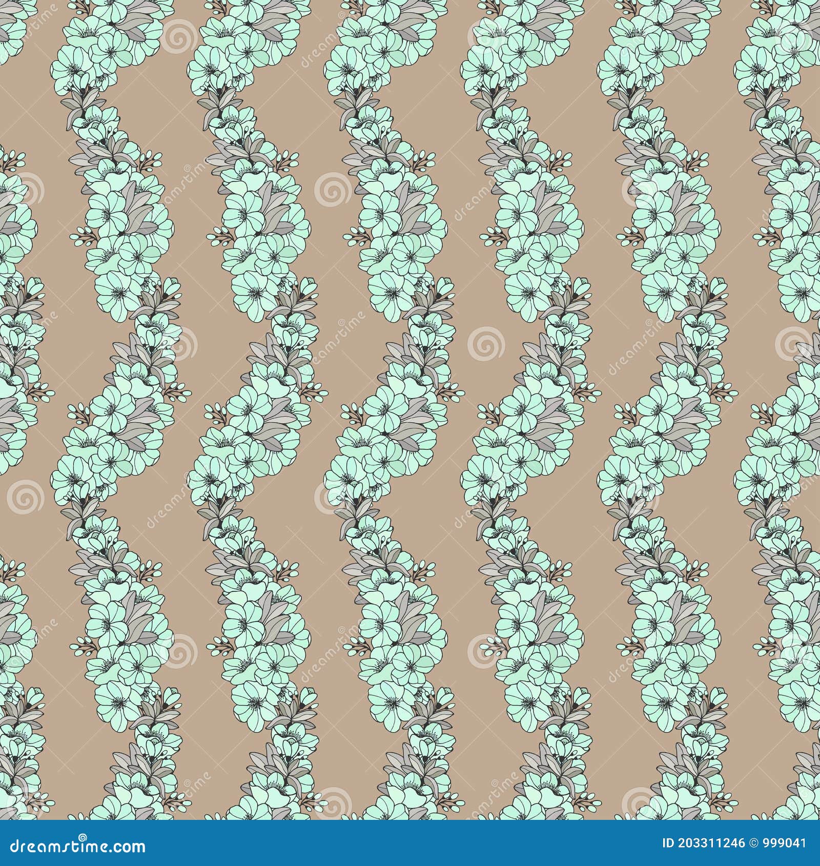 Seamless Pattern of Flowering Branches. Eps10 Vector Stock Illustration ...