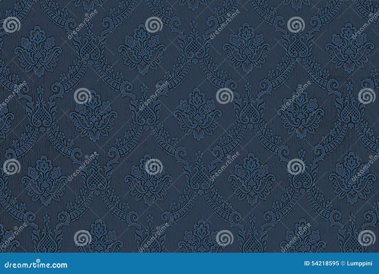 Seamless Pattern of Flowers on a Dark Blue Fabric Stock Illustration ...