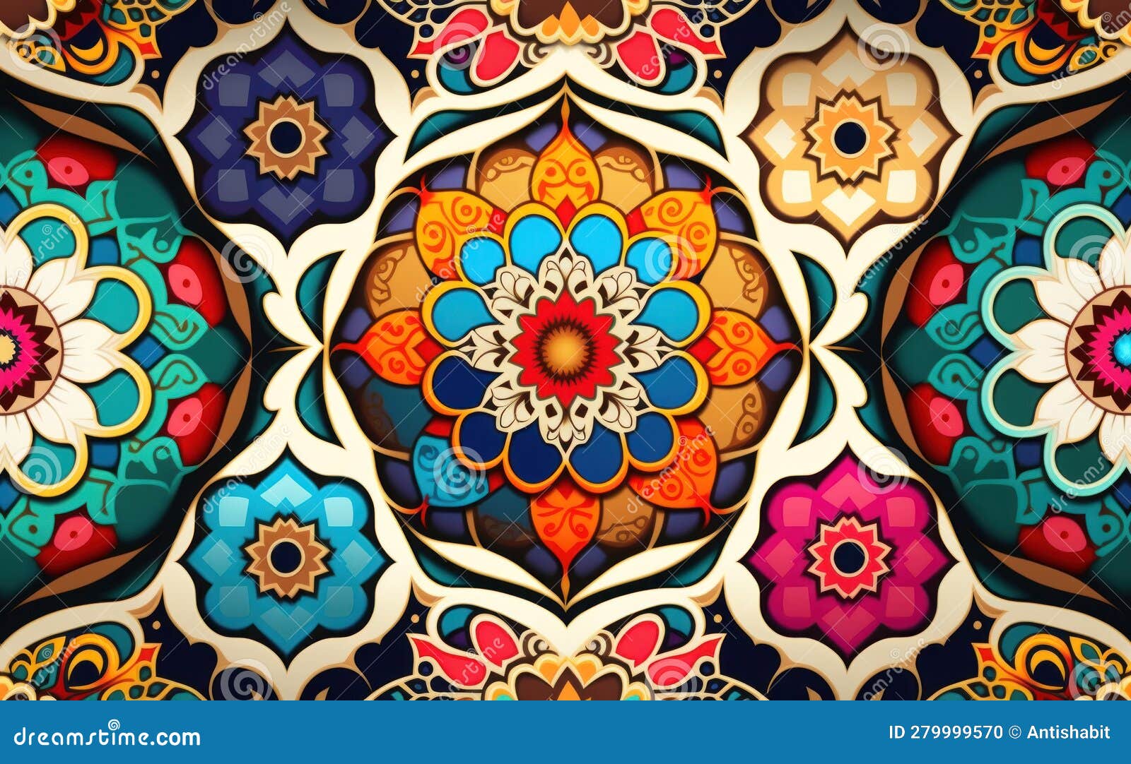 Seamless Pattern with Flowers Islamic Arabic Background Abstract ...