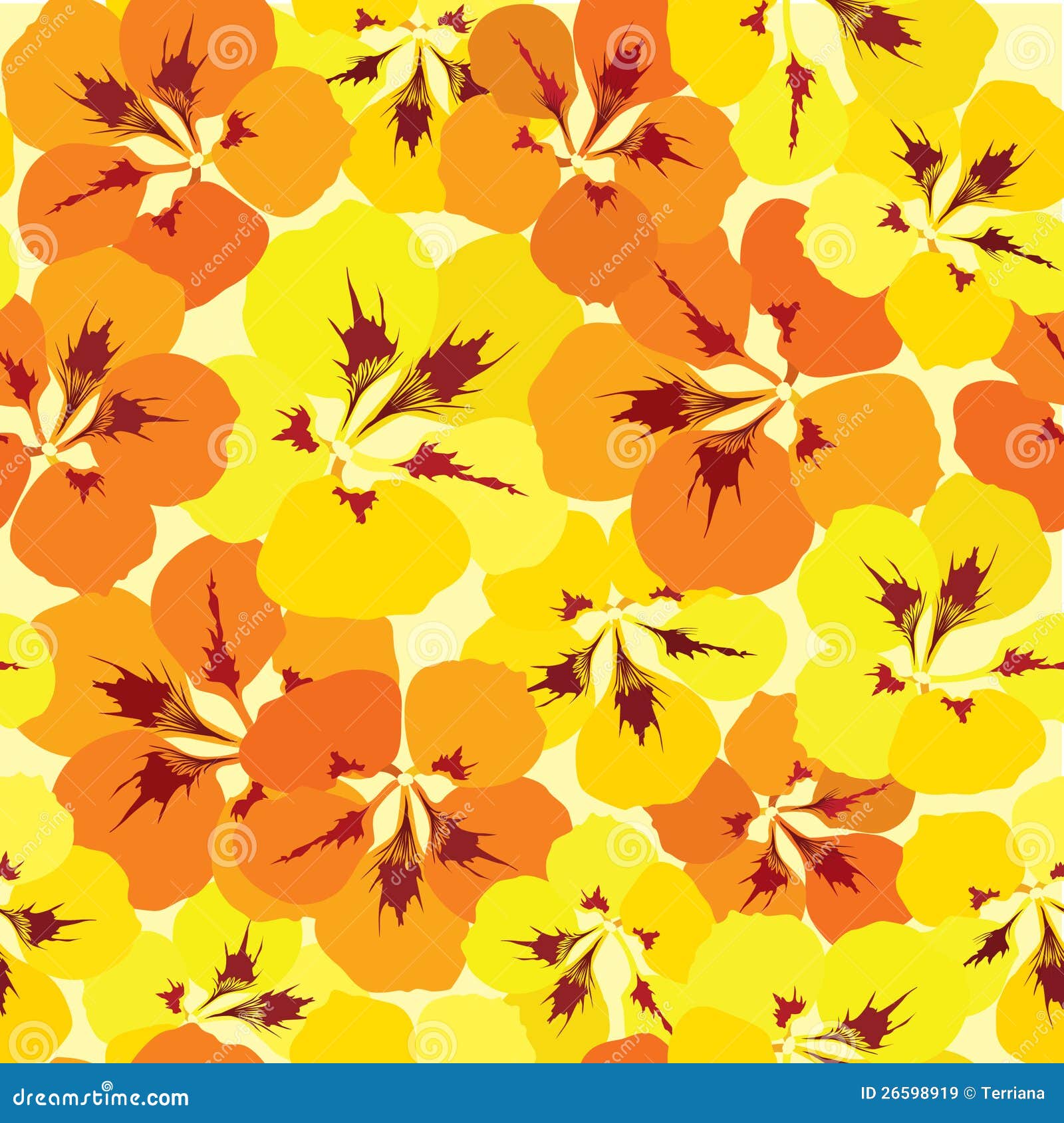 Seamless Pattern with Flowers Nasturtium Stock Vector - Illustration of ...