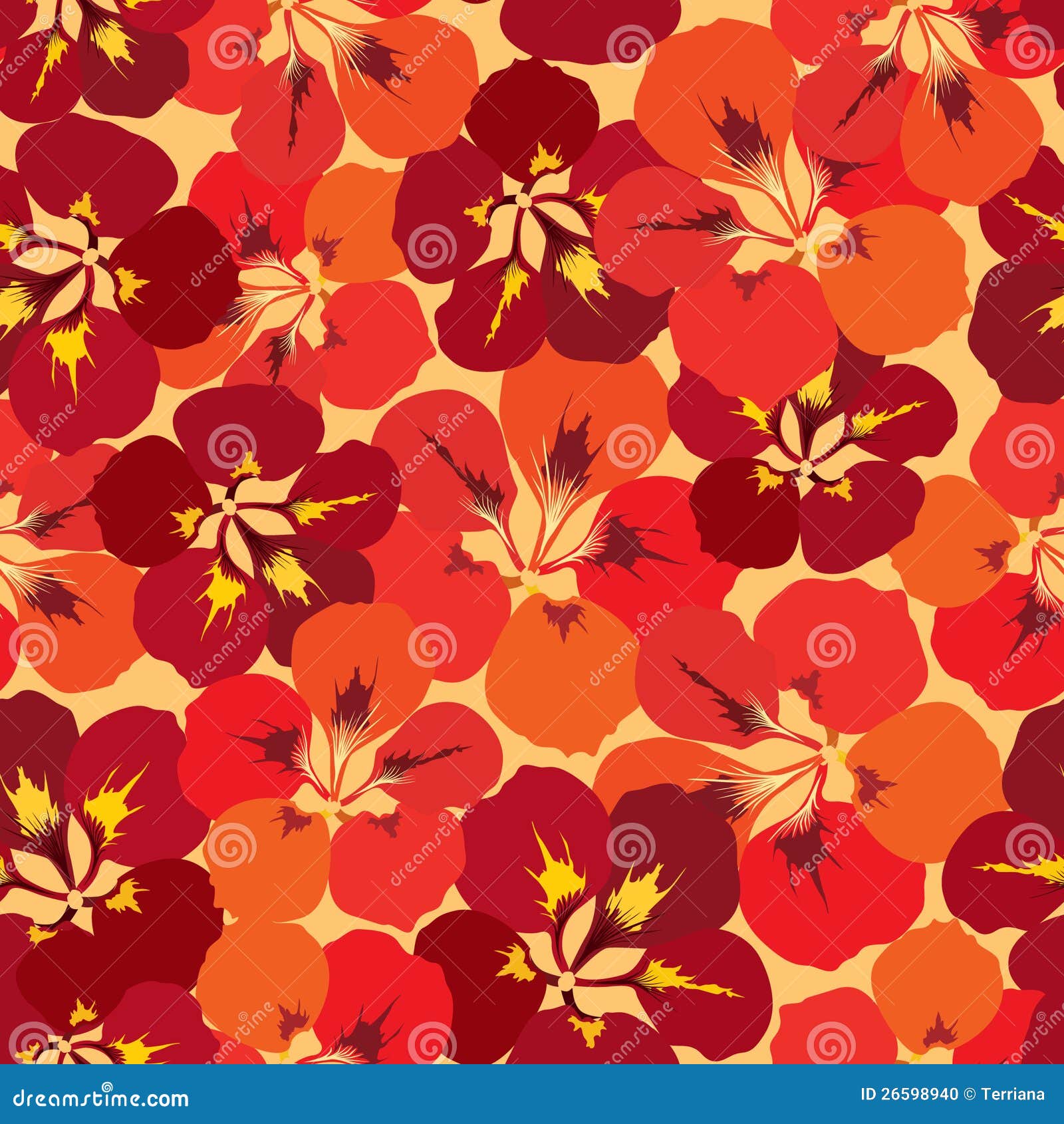 Seamless Pattern with Flowers Nasturtium Stock Vector - Illustration of ...
