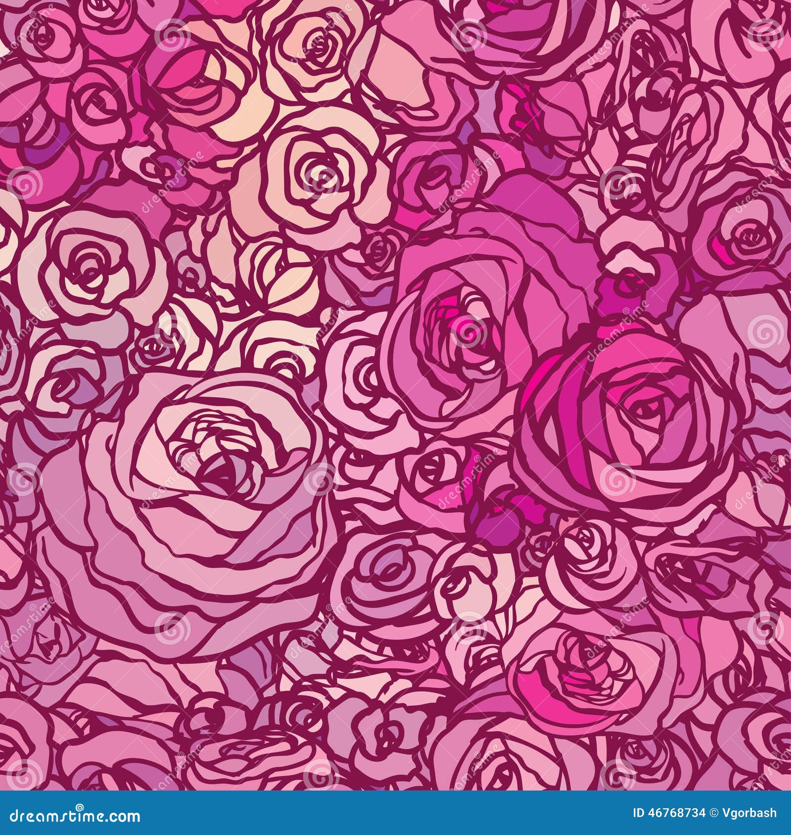 Seamless Pattern With Flowers Roses Vector Floral Illustration Stock