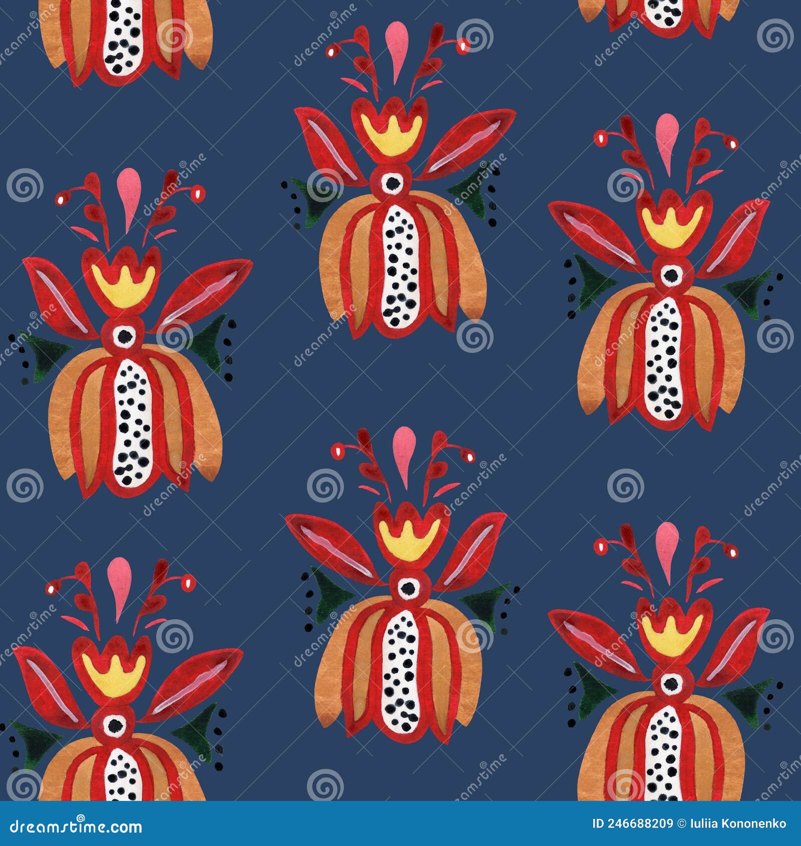 Seamless Pattern of Flowers, Which are Made in the Style of Avant-garde ...