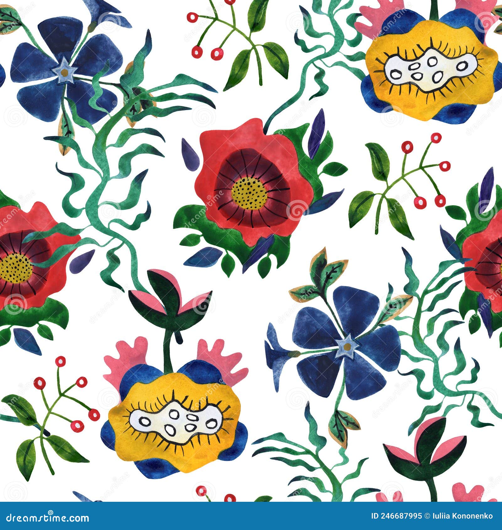 Seamless Pattern of Flowers, Which are Made in the Style of Avant-garde ...