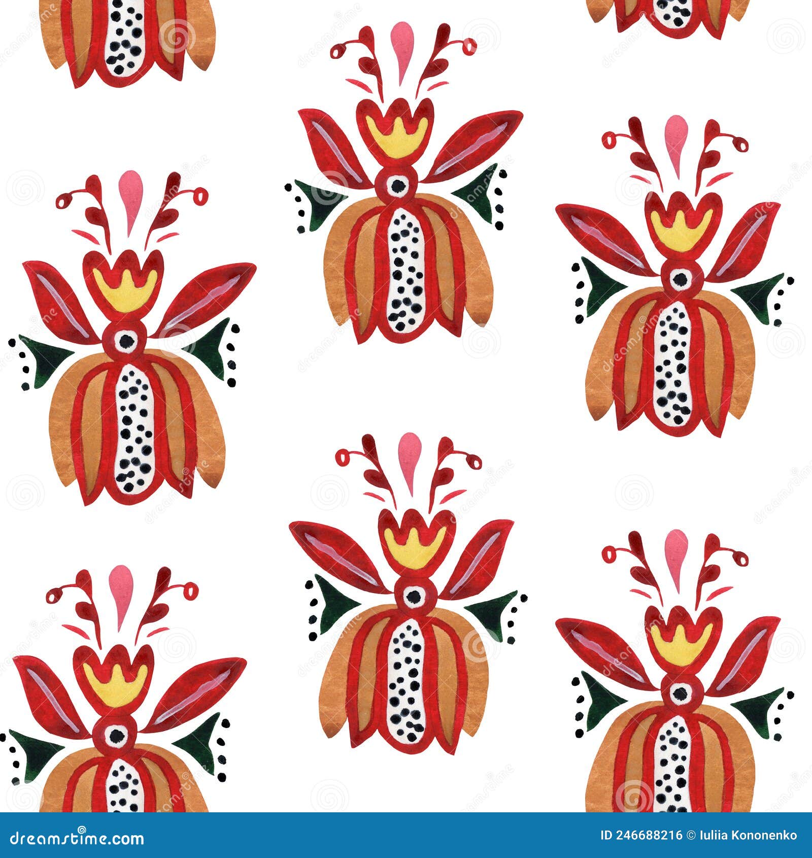 Seamless Pattern of Flowers, Which are Made in the Style of Avant-garde ...