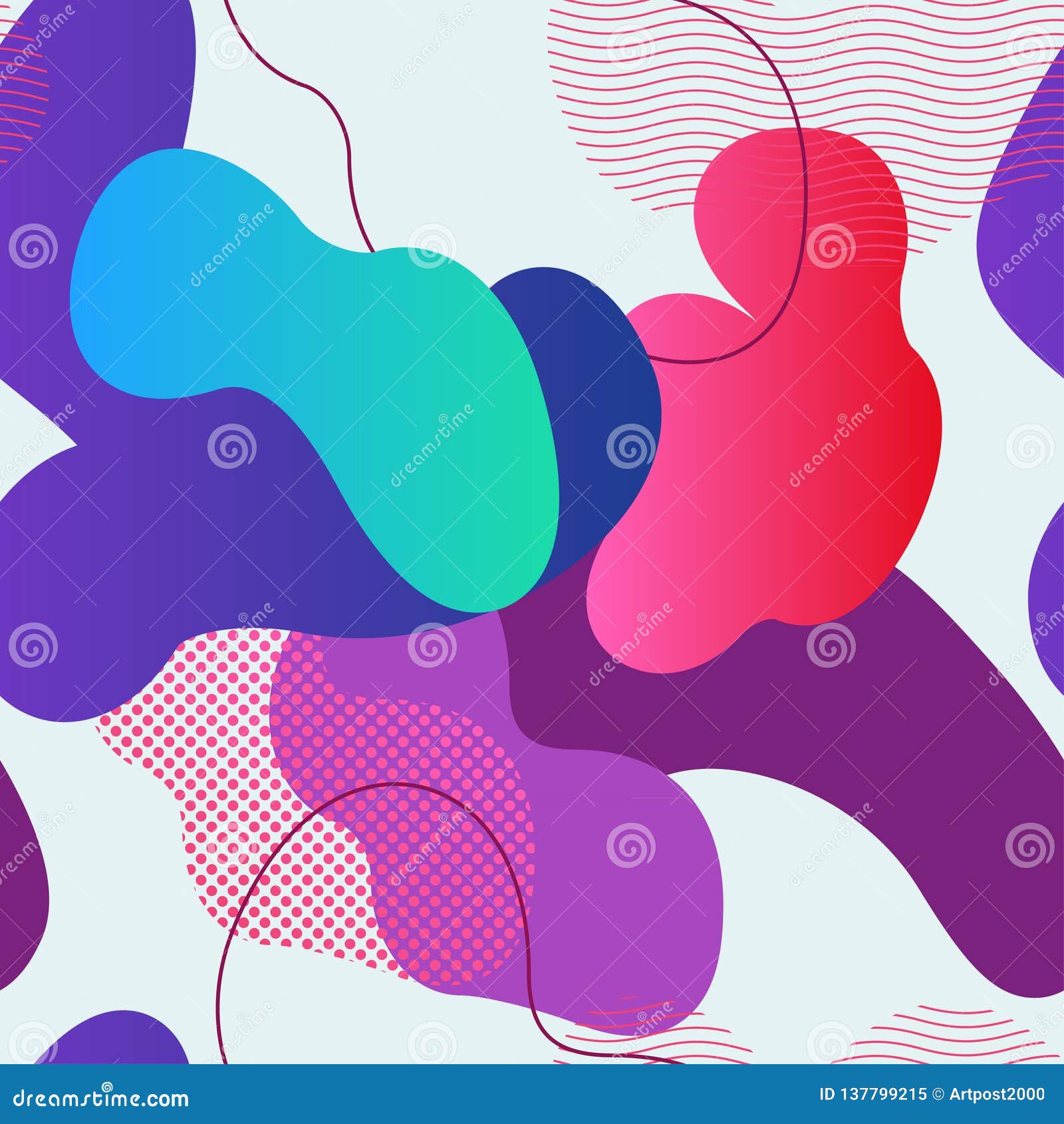 Seamless Pattern with Fluid Gradient Shapes. Stock Vector ...