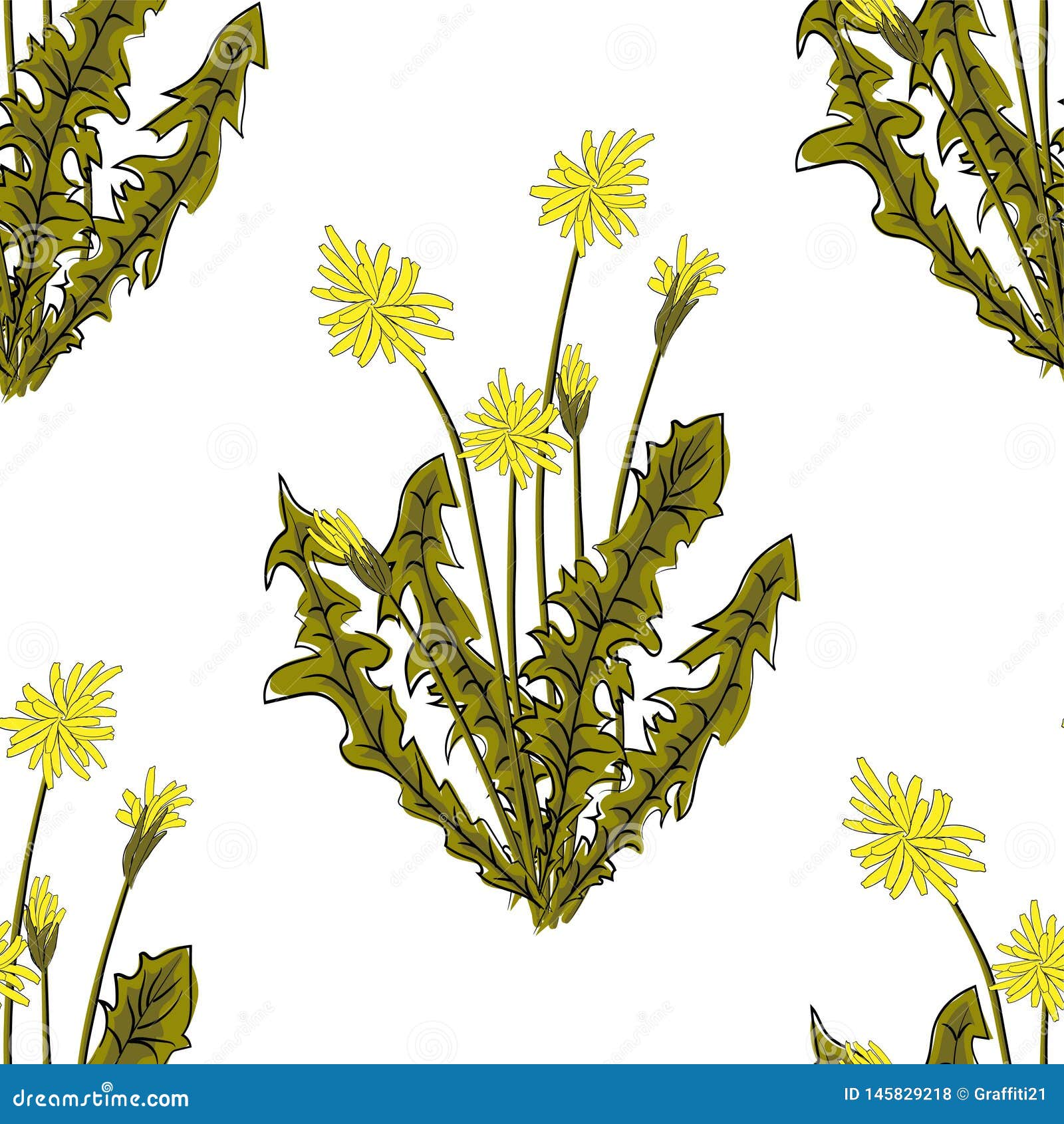 Seamless Pattern. Flying of Dandelion Seeds. Stylish Repeating Texture ...