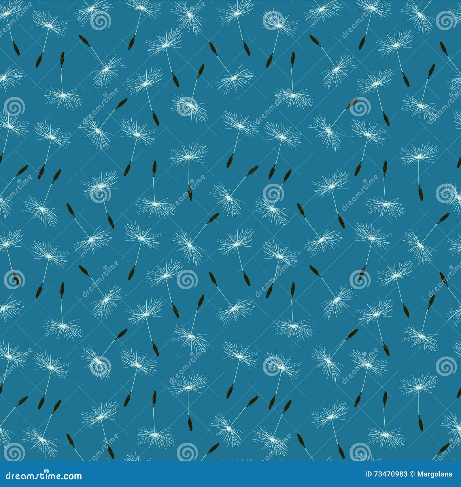 Seamless Pattern with Flying of Dandelion Seeds Stock Vector ...
