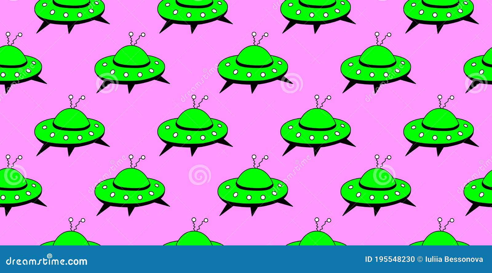 Seamless Pattern with Flying Saucers, UFO. Vector Background and ...