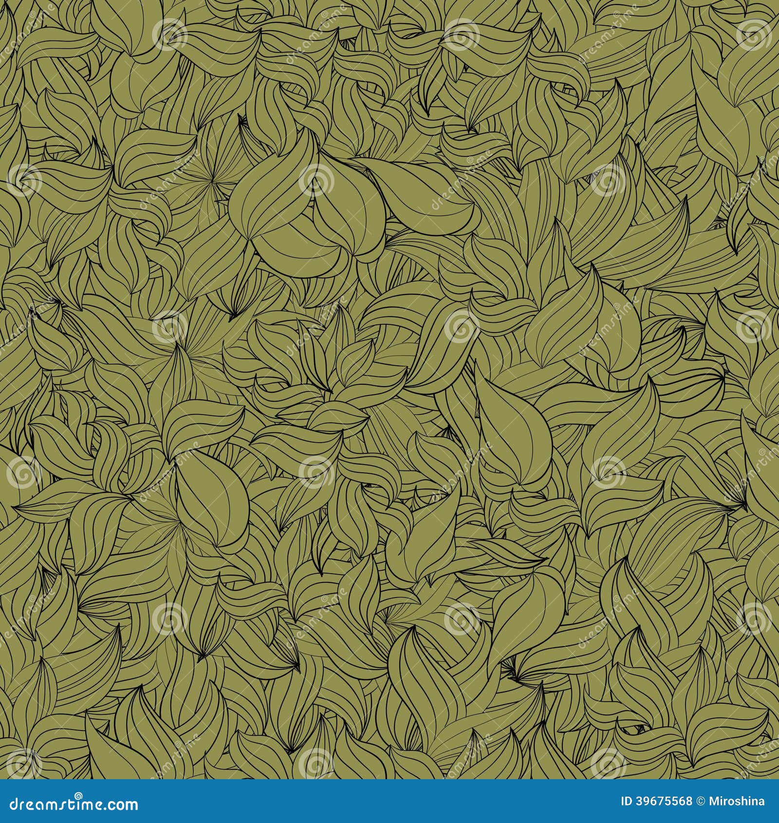 Seamless pattern foliage stock vector. Illustration of frondage - 39675568