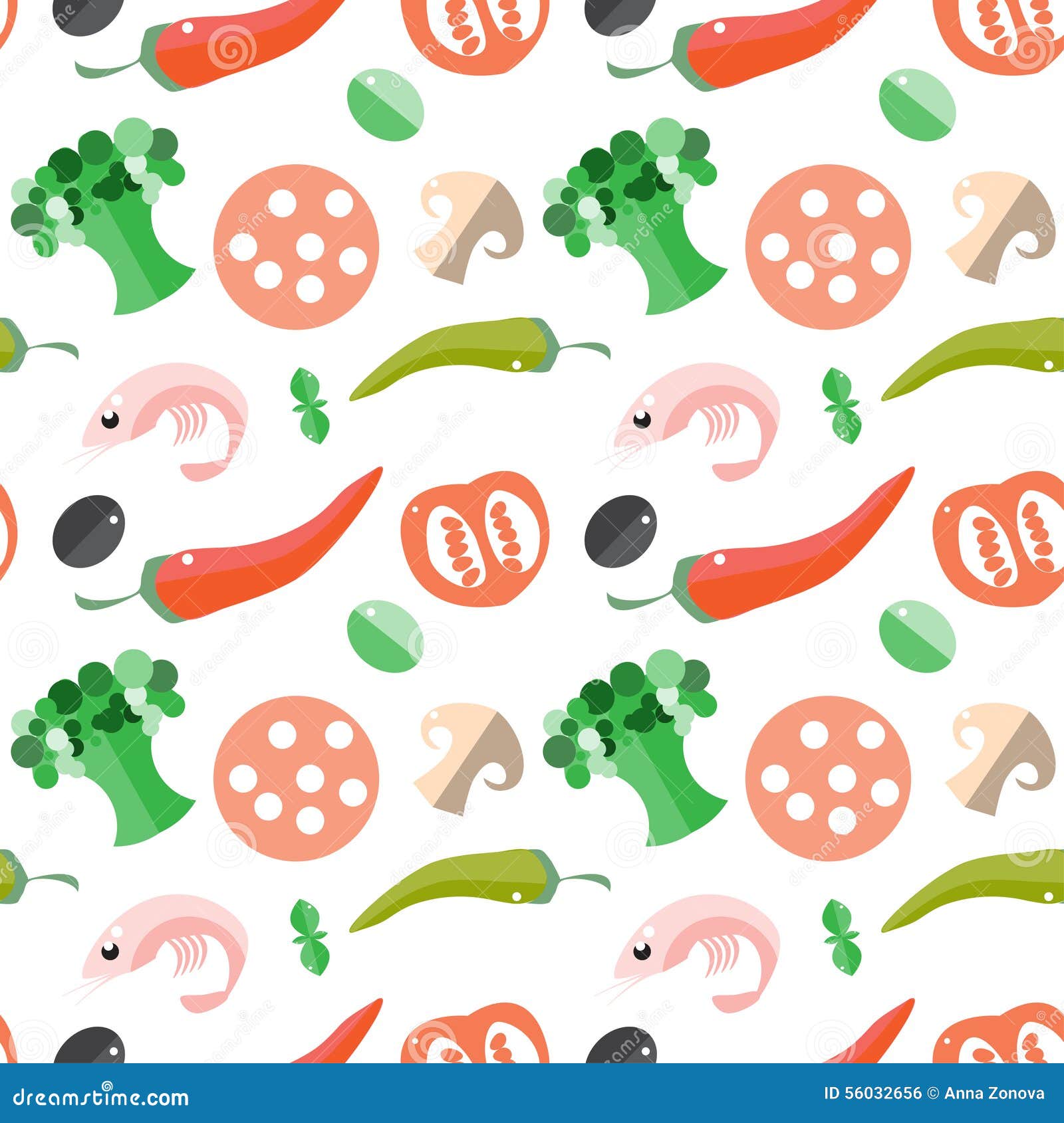 Seamless Pattern with Food Ingredients. Stock Vector - Illustration of ...