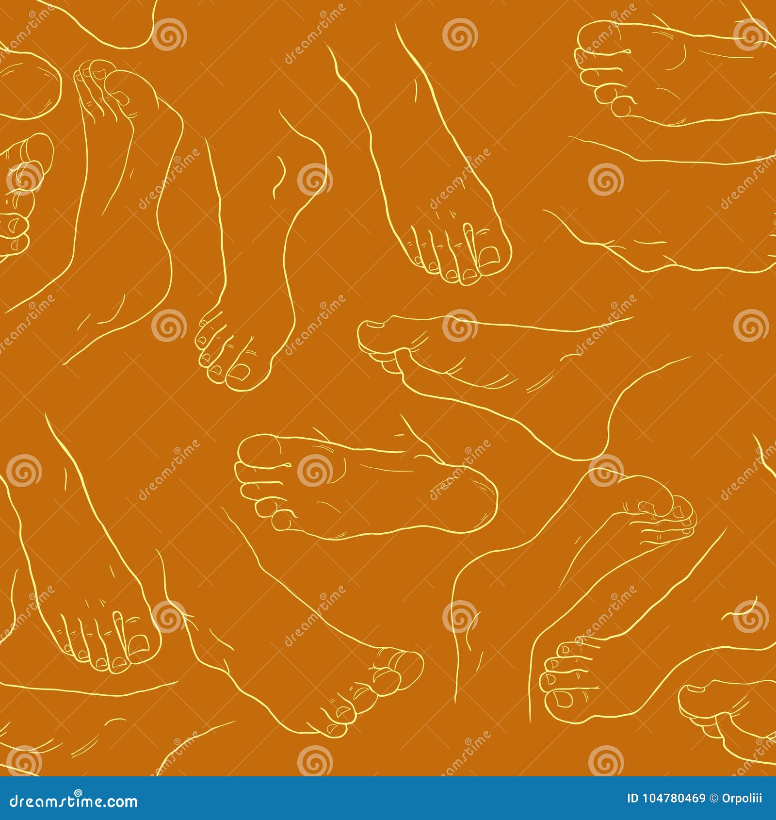 Seamless Pattern Foot Men in Different Positions. Vector Illustration ...