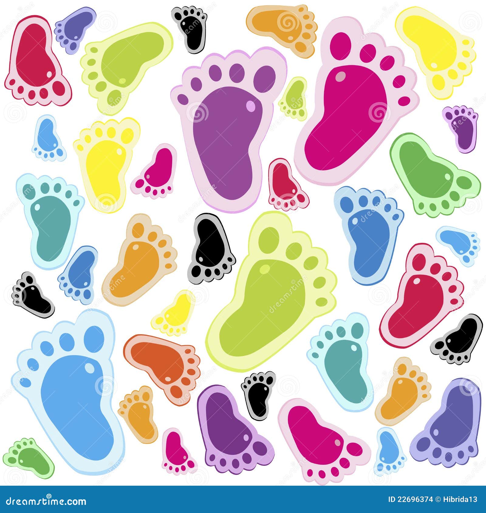 Seamless Pattern with Foot Steps Stock Vector - Illustration of walk ...