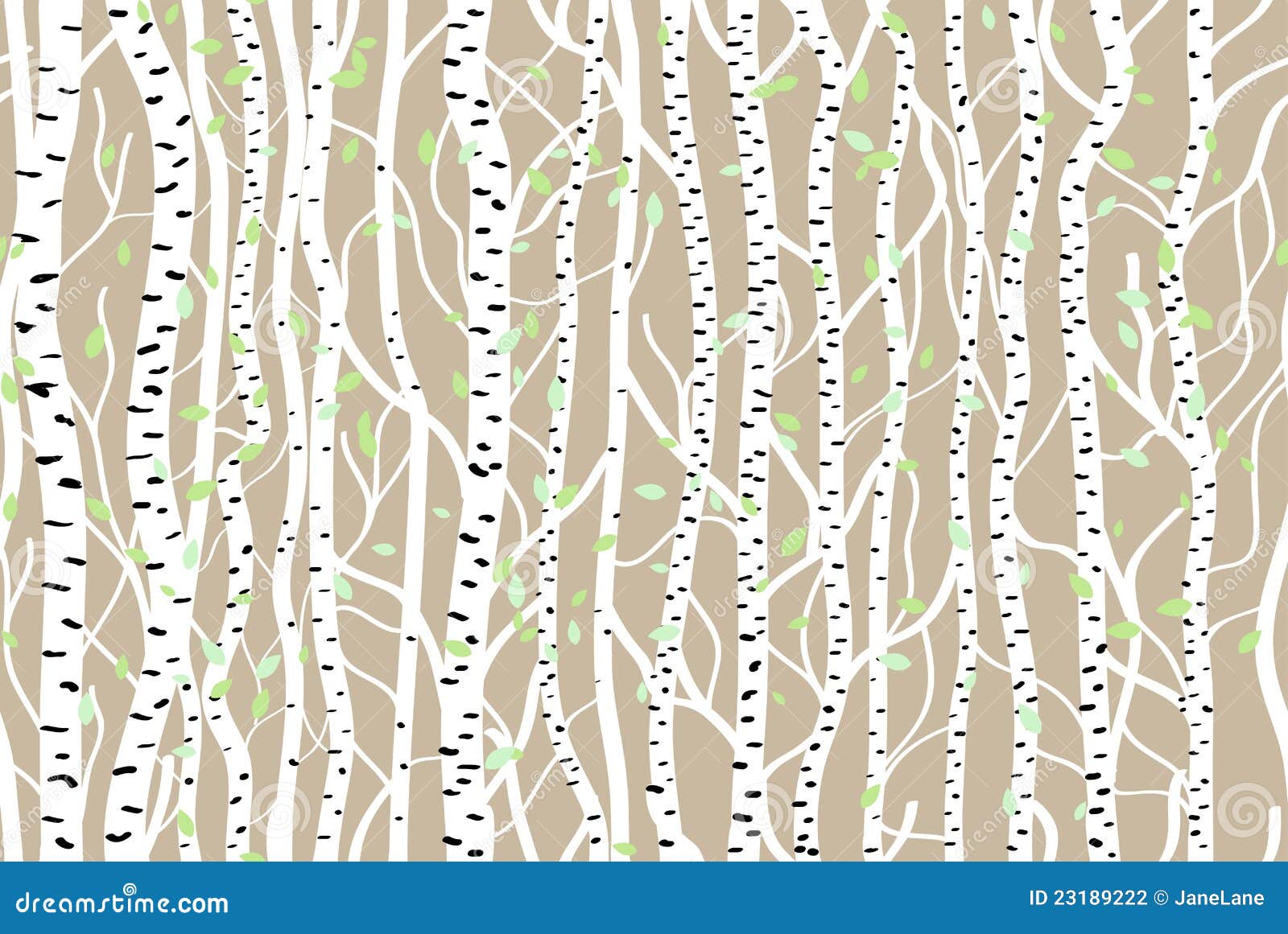 Seamless Pattern with Forest Stock Vector - Illustration of birch ...