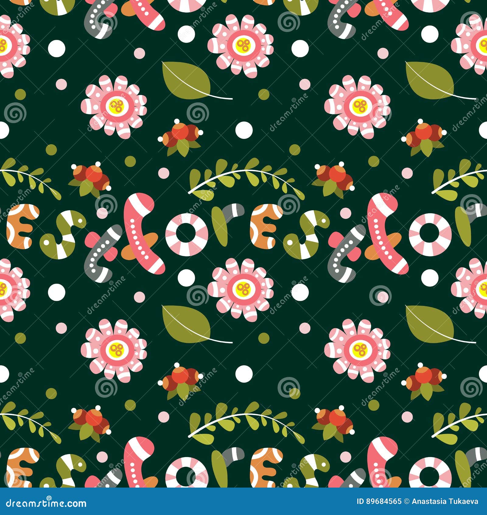 Seamless Pattern on a Forest Theme. Vector Illustration for Desi Stock ...