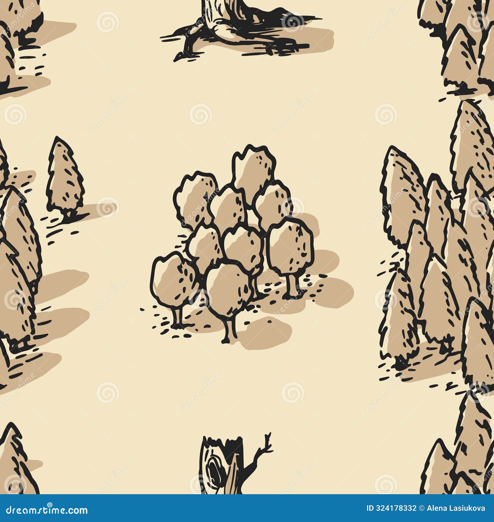 Seamless Pattern. Forest Top View. Park View from Above. Stock Vector ...