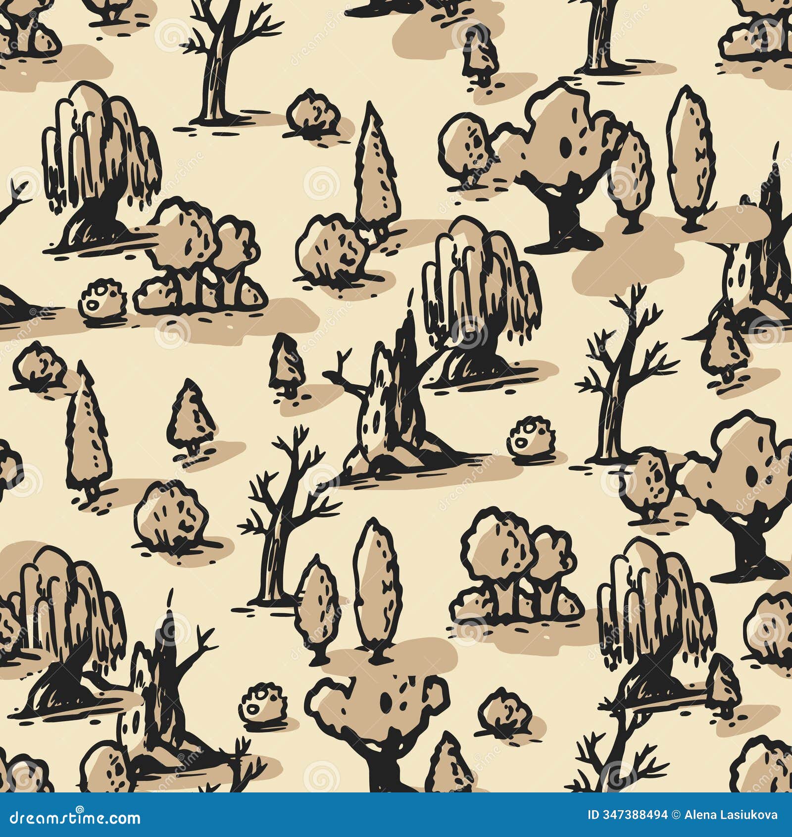 Seamless Pattern. Forest Top View. Park View from Above. Stock ...