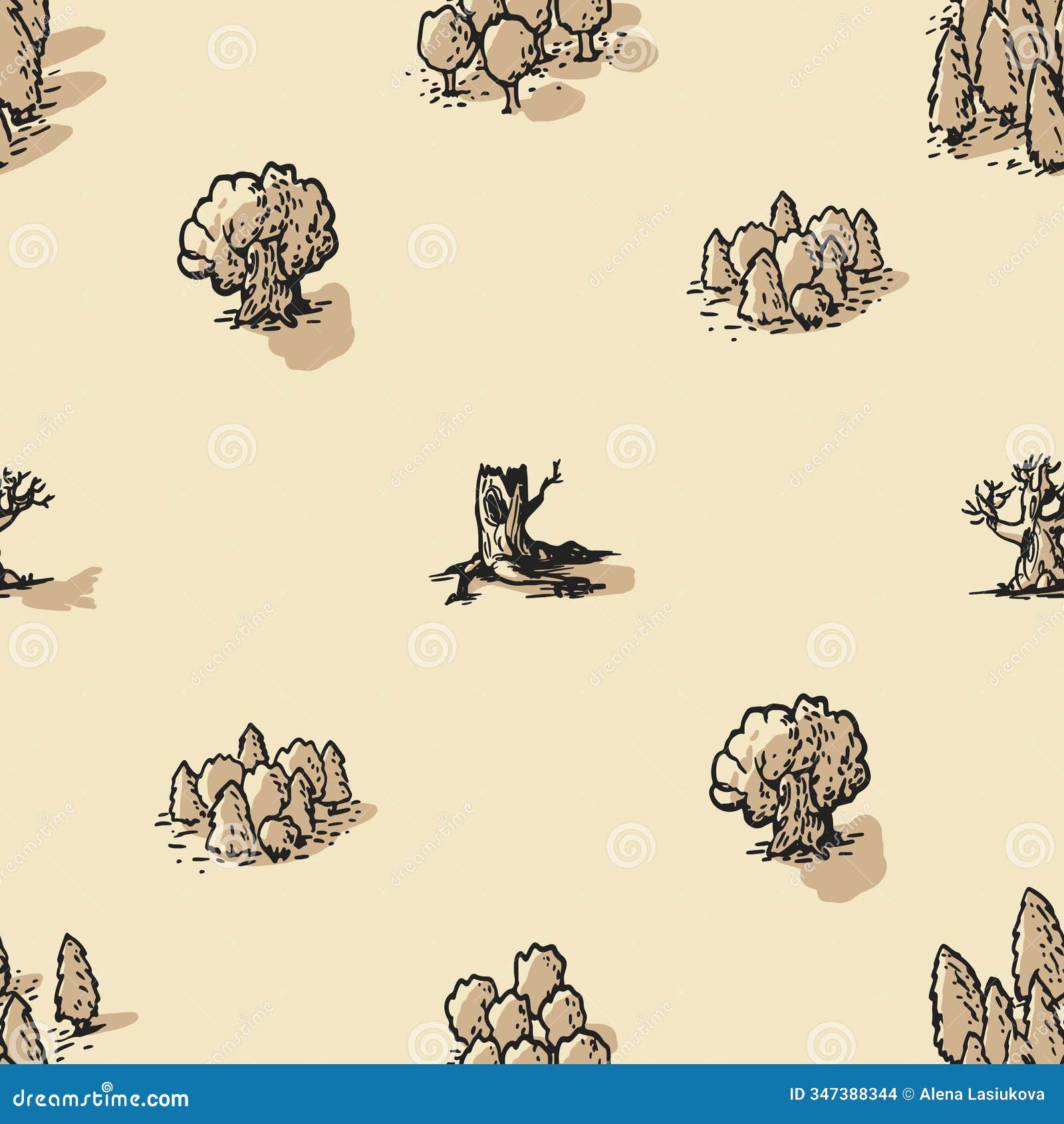 Seamless Pattern. Forest Top View. Park View from Above. Stock ...