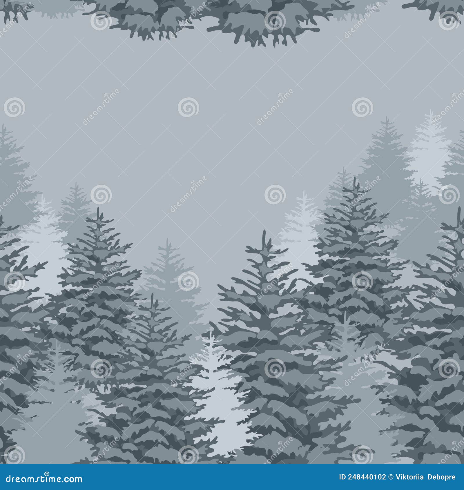 Seamless Pattern with a Forest. Vector Illustration Stock Vector ...