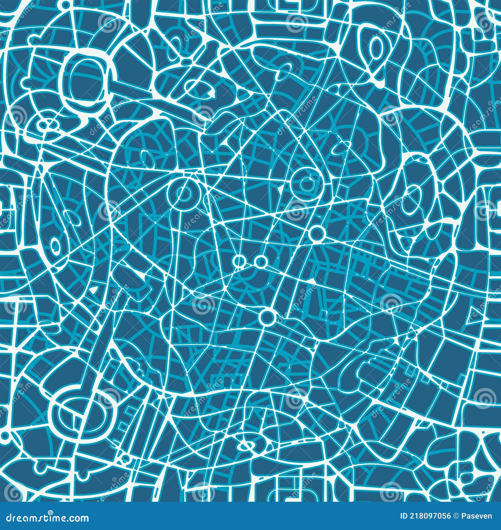 Abstract Seamless Pattern With Schematic Road Map Vector Illustration ...