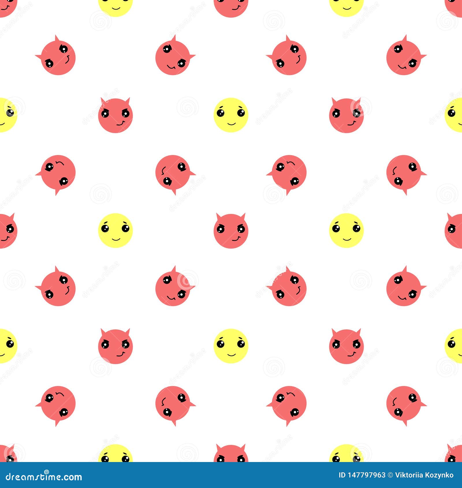 Seamless Pattern in the Form of Rhombuses with Evil and Happy Smiles ...