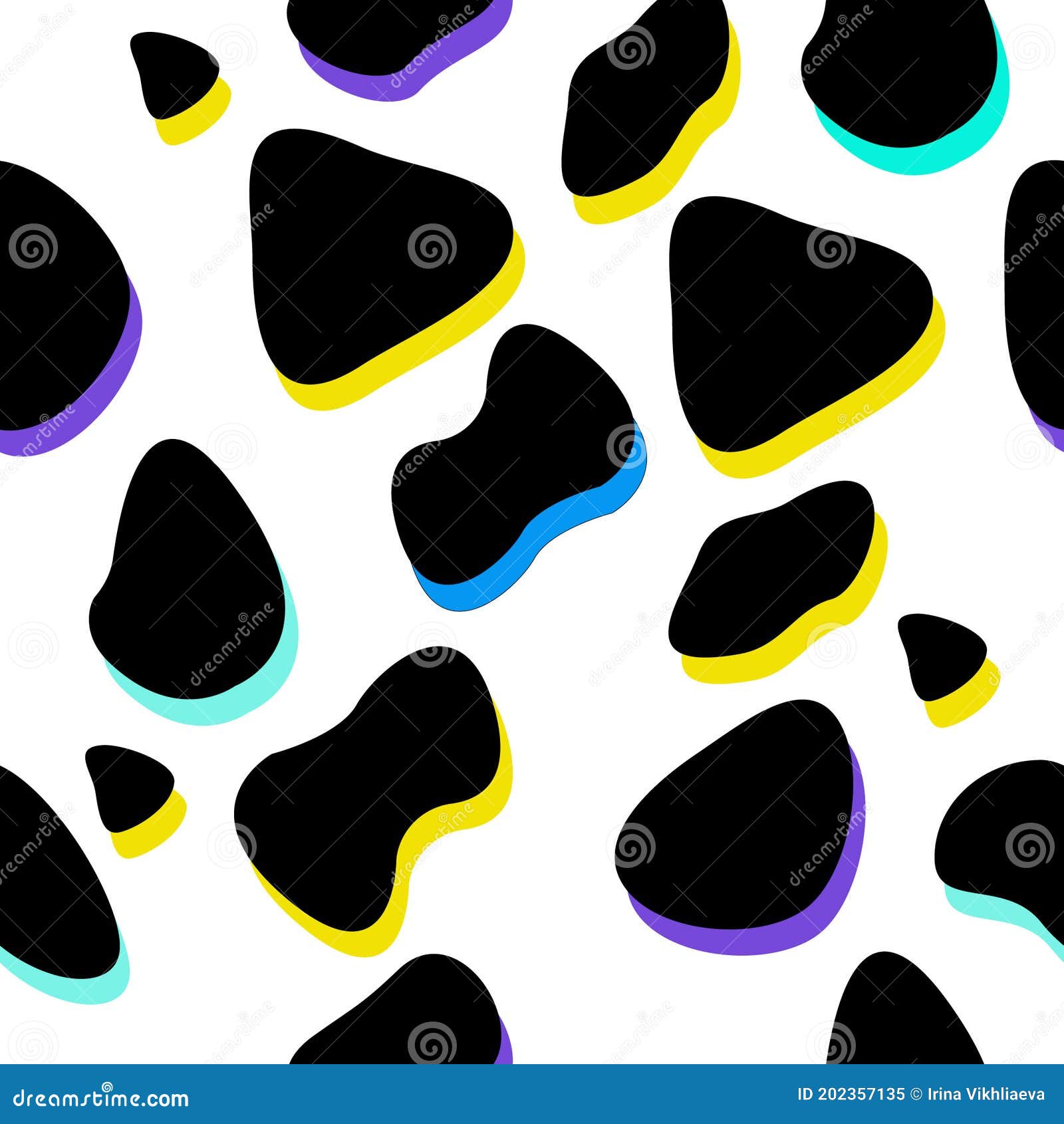 Seamless Pattern in the Form of Spots with a Colored Shadow. Vector ...