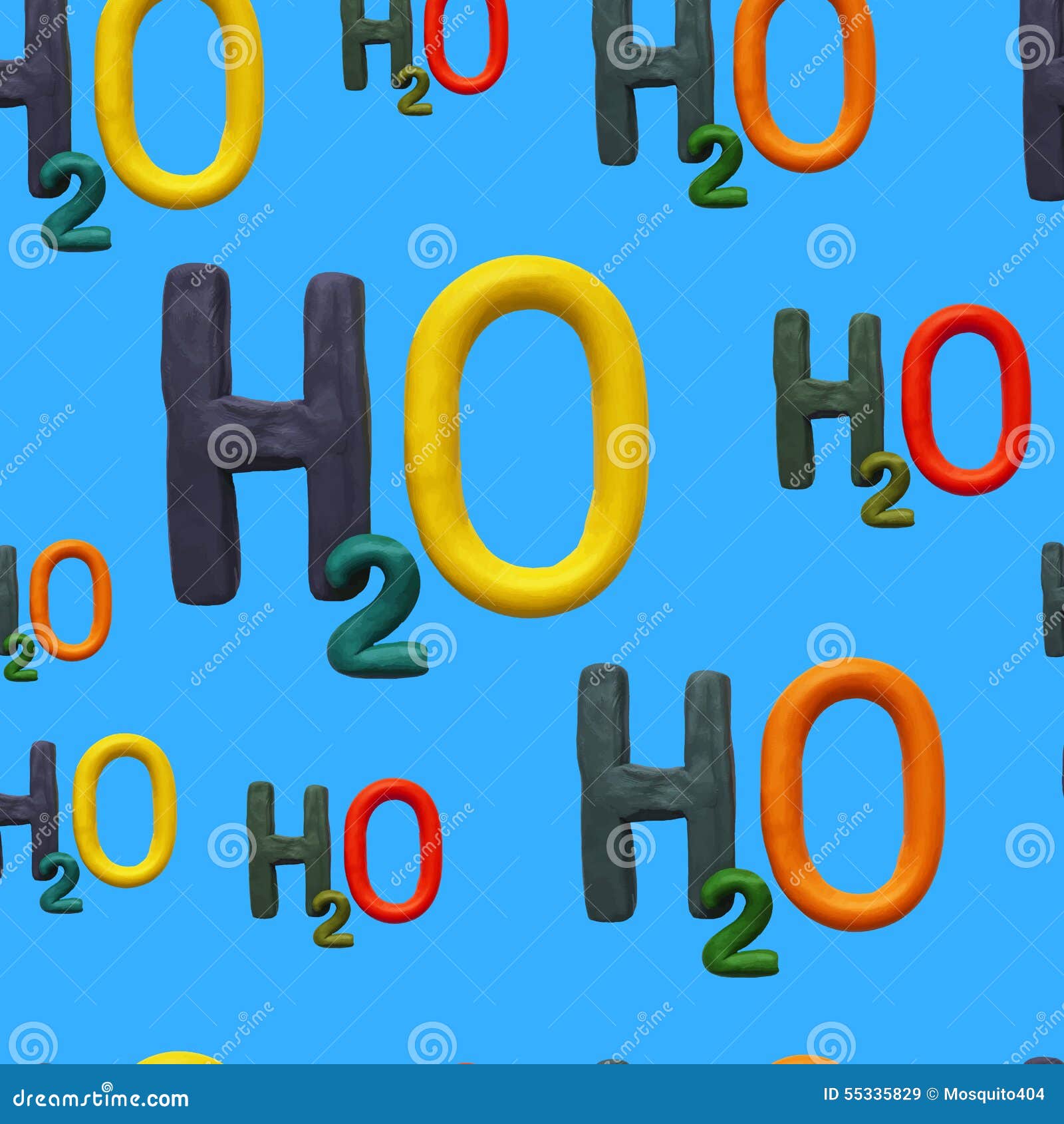 Seamless Pattern with Formula of Water H2O Stock Vector - Illustration ...