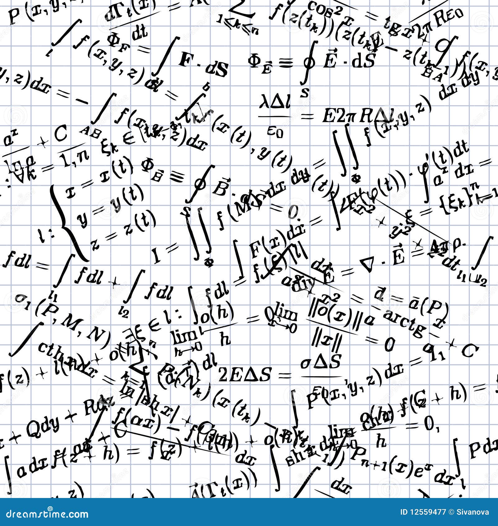 Seamless Pattern with Formulas Stock Vector - Illustration of college ...