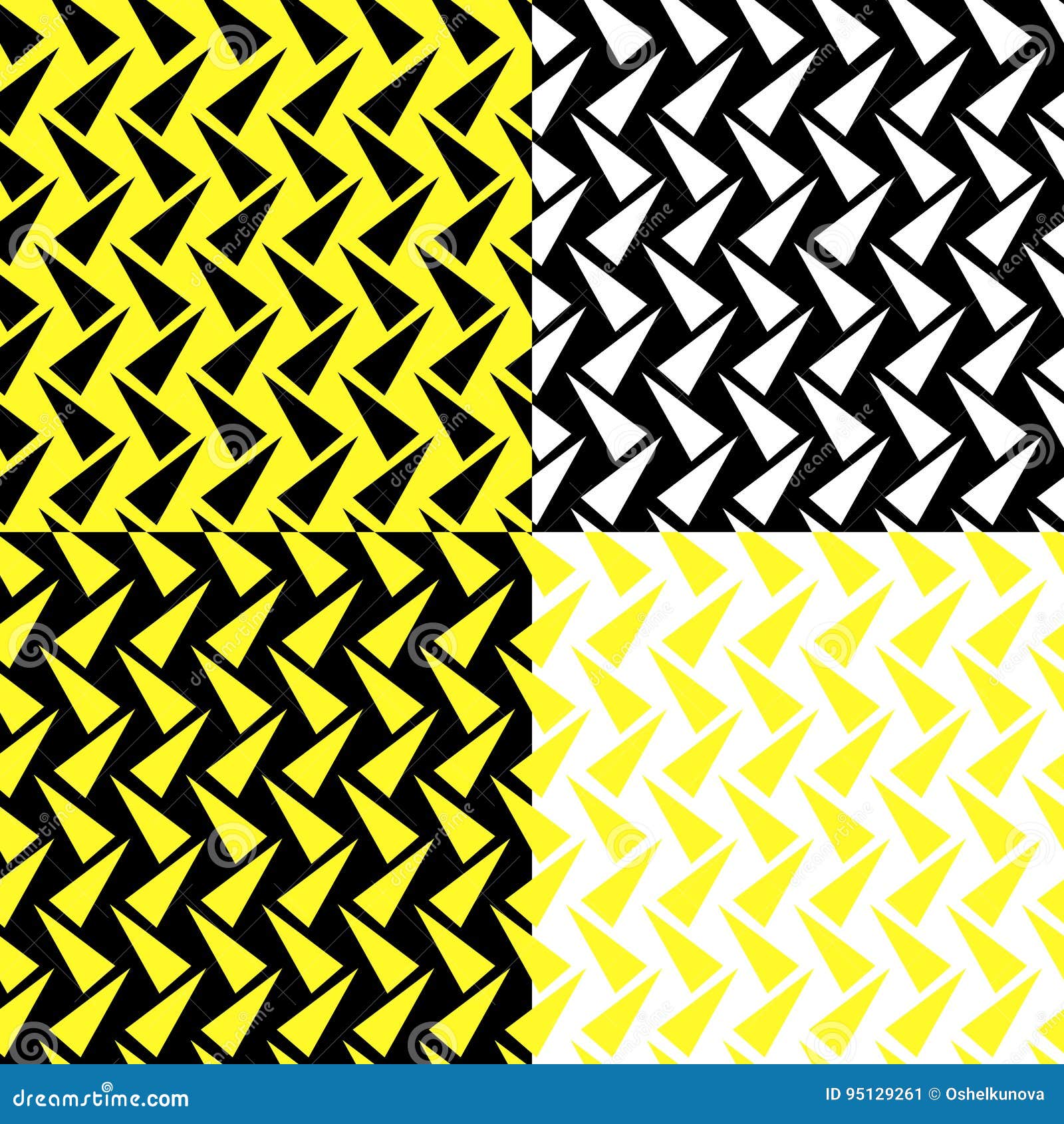 Seamless Pattern with Four Colored Triangle Stock Vector - Illustration ...